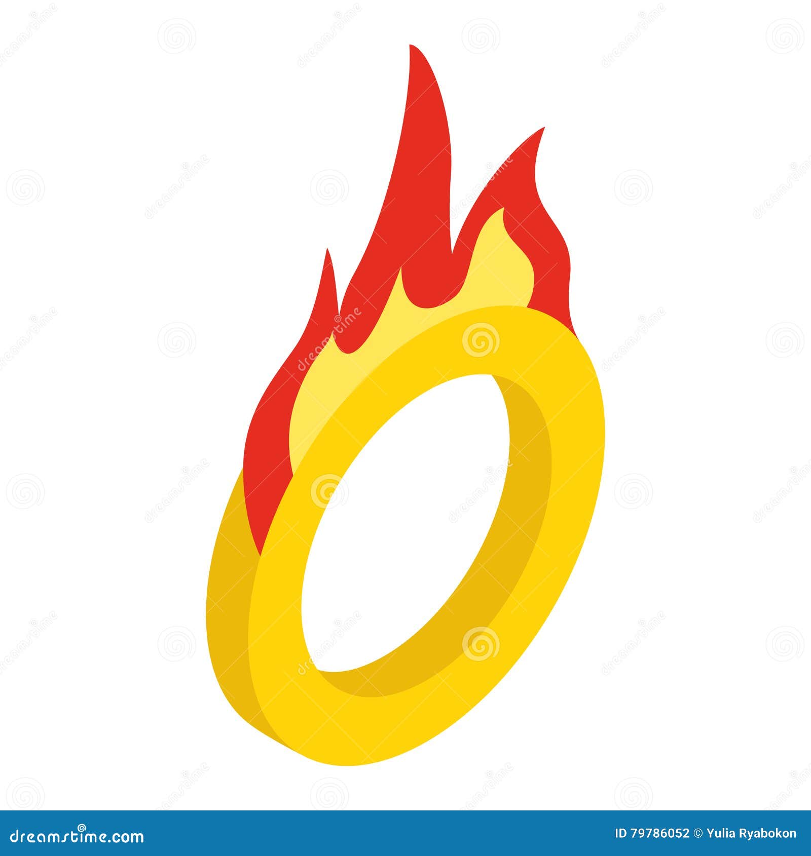 Circus Ring Of Fire Icon, Cartoon Style Vector Illustration ...