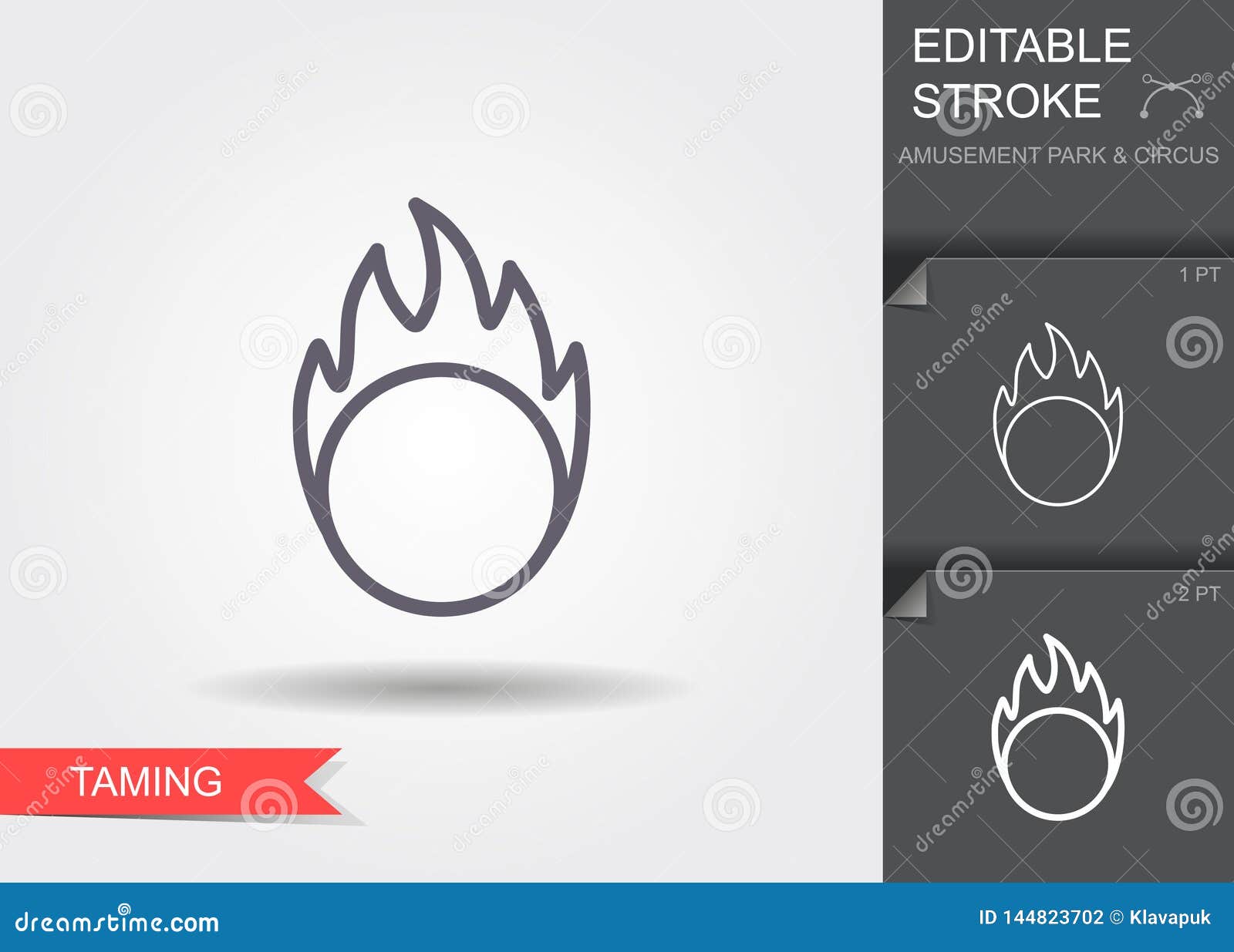 Circus Ring Or Hoop On Fire. Flame On Transparent Background Cartoon ...