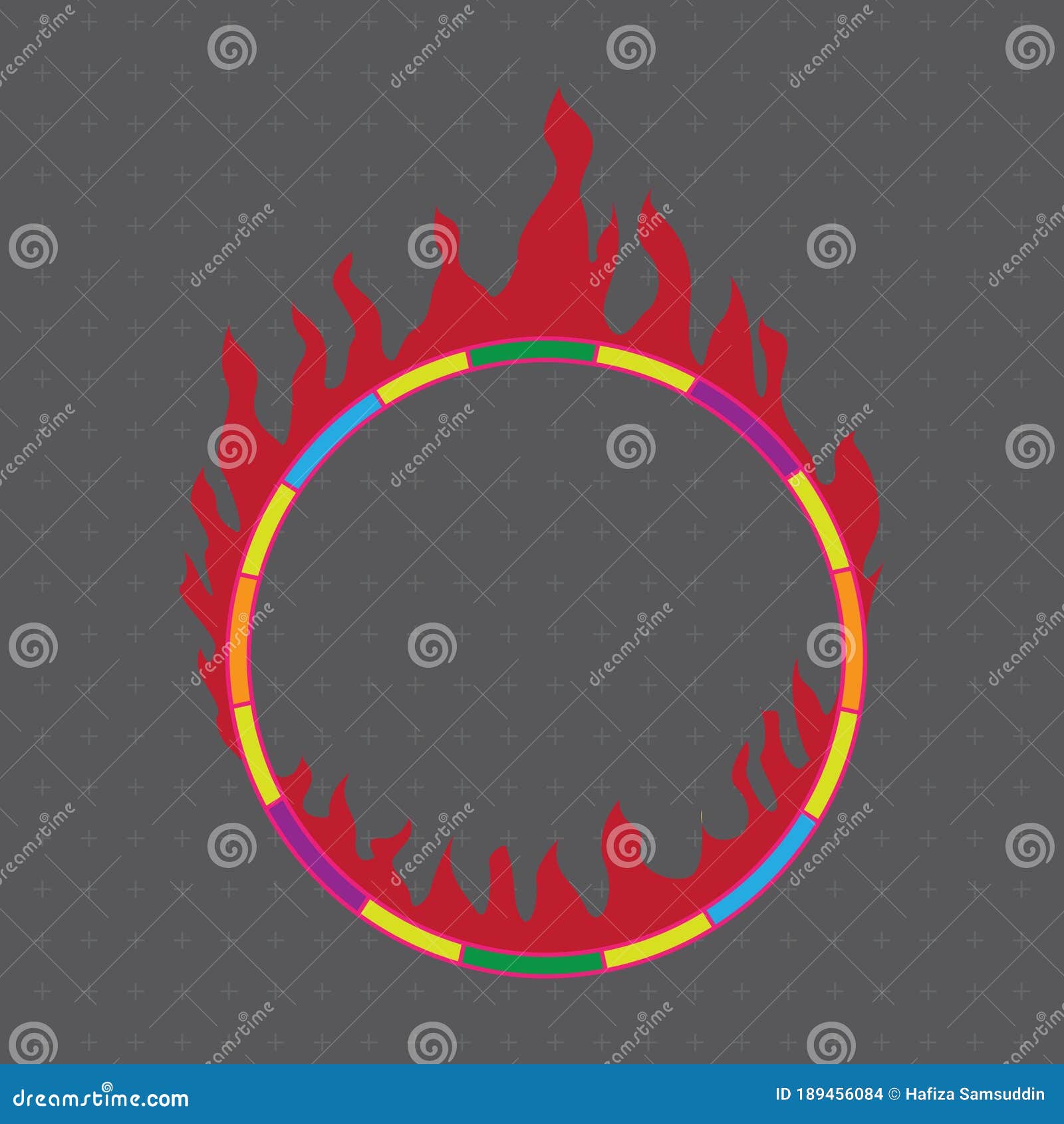 Circus Ring with Fire. Vector Illustration Decorative Design Stock ...
