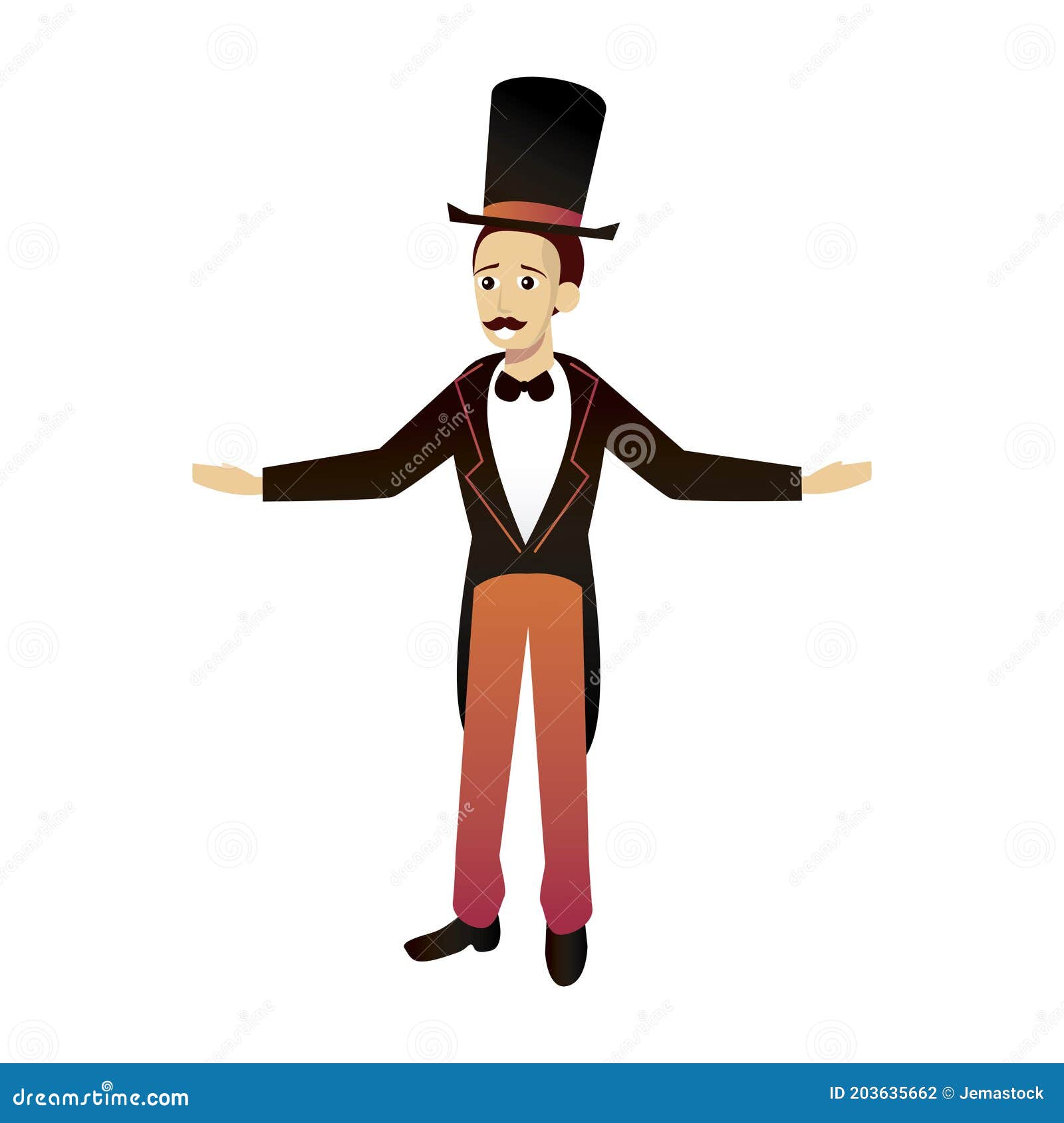 Circus Ringmaster with Suit Character Stock Vector - Illustration of ...