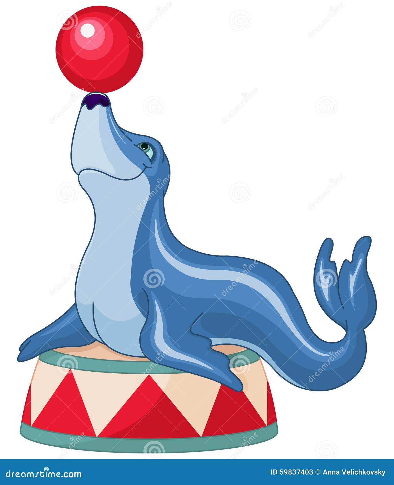 Circus Seal stock vector. Illustration of exercise, performance - 59837403