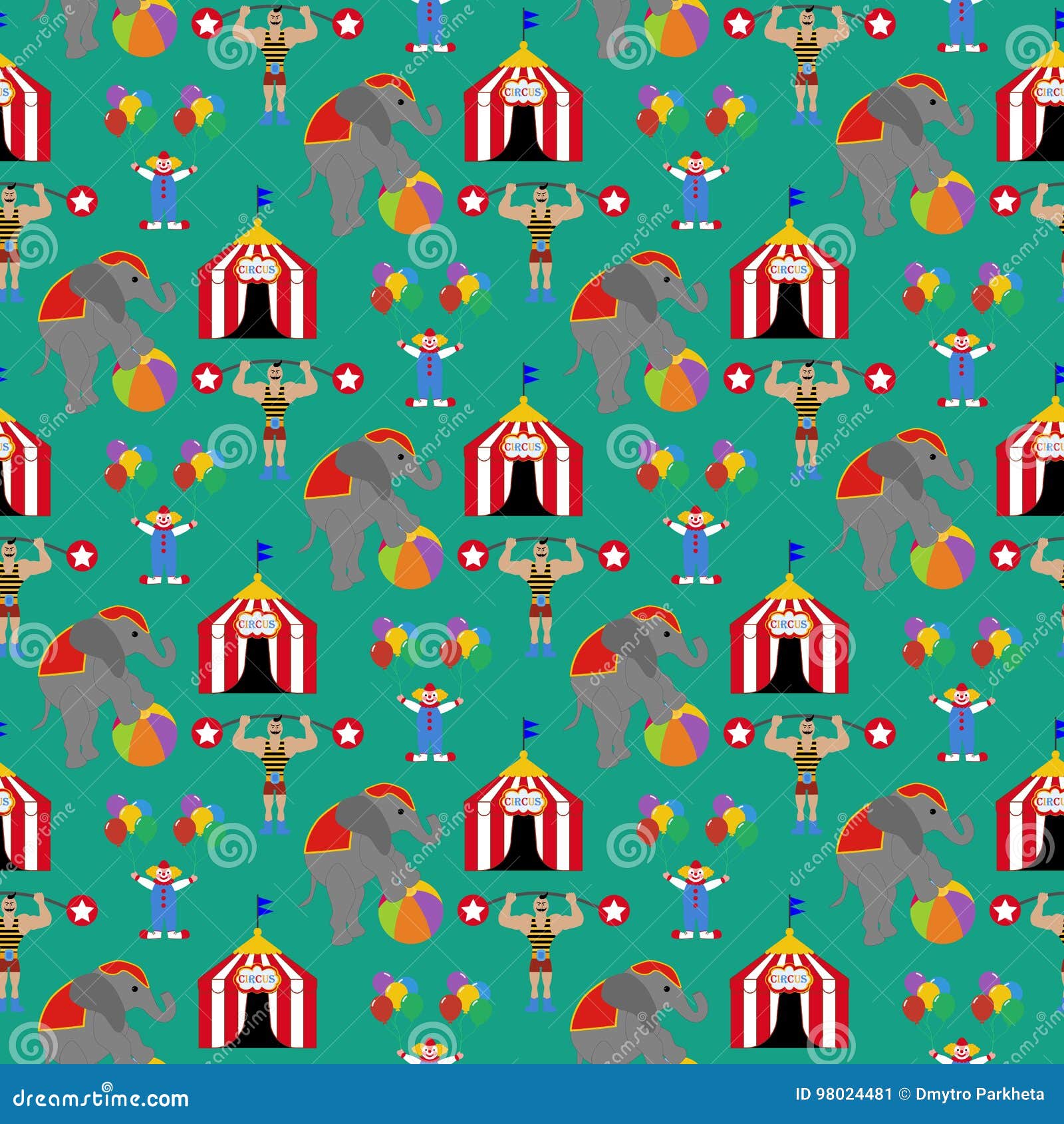 Circus seamless pattern stock vector. Illustration of marquee - 98024481