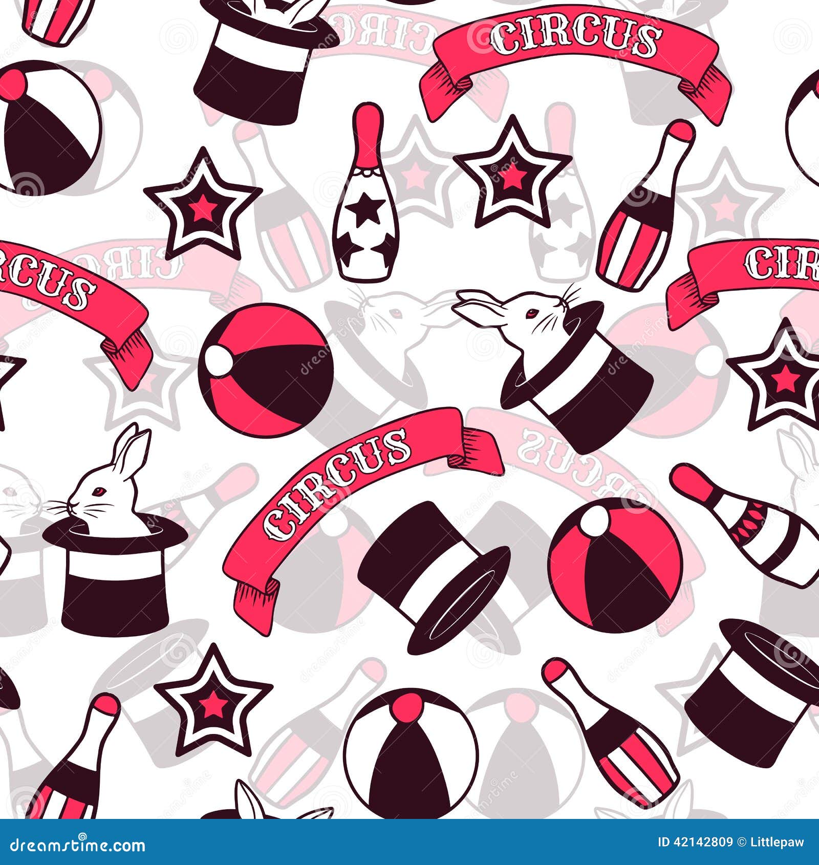 Circus seamless pattern stock vector. Illustration of drawn - 42142809