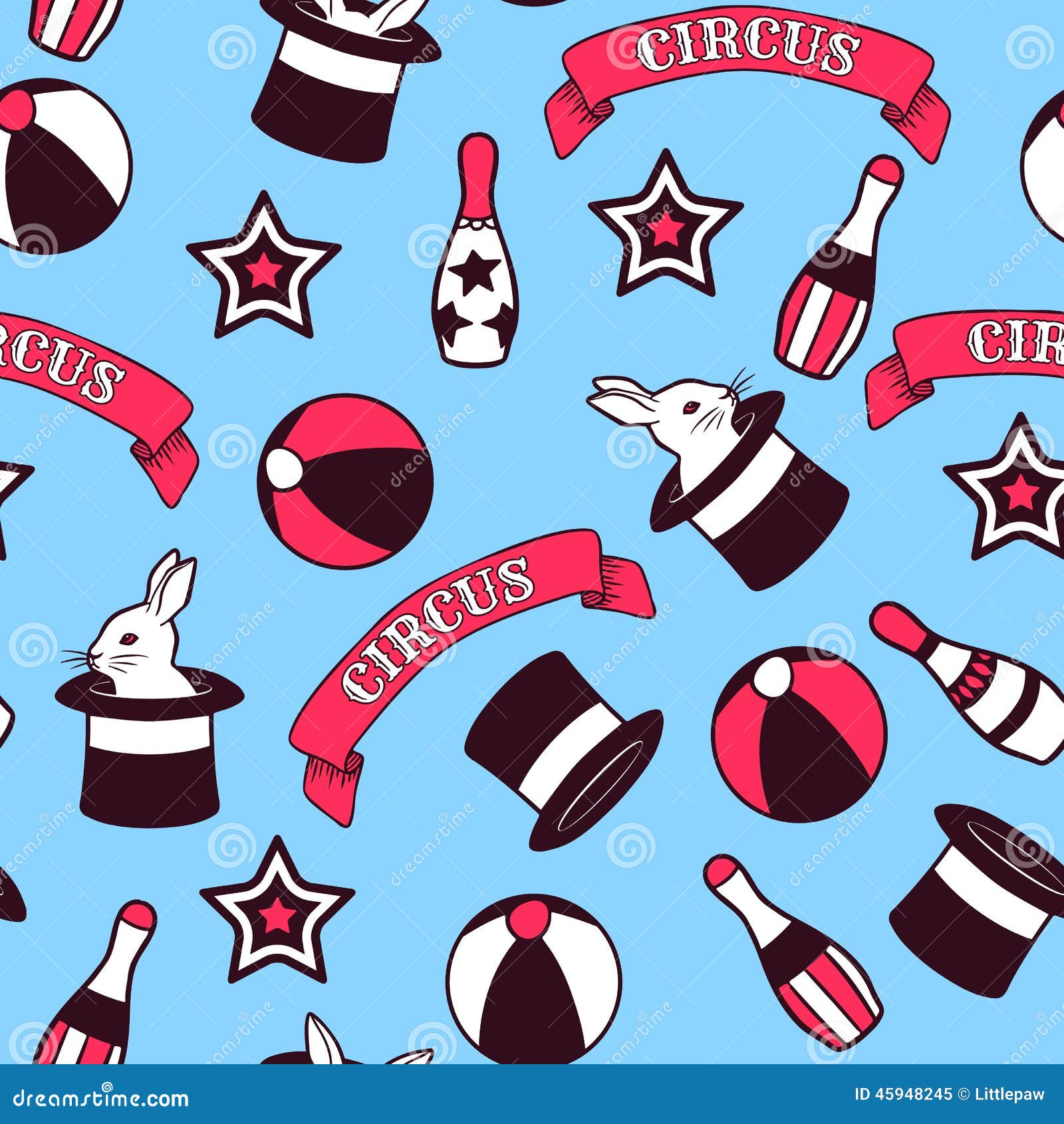 Circus seamless pattern stock vector. Illustration of fills - 45948245