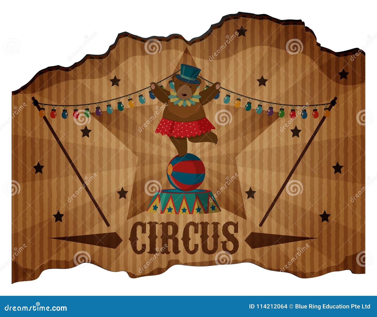 A Circus Show Leaflet on White Stock Vector - Illustration of isolated ...