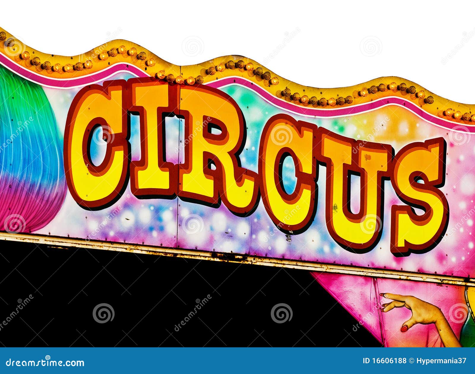 Circus Sign And Rectangular Frame Isolated On Black Background Royalty ...