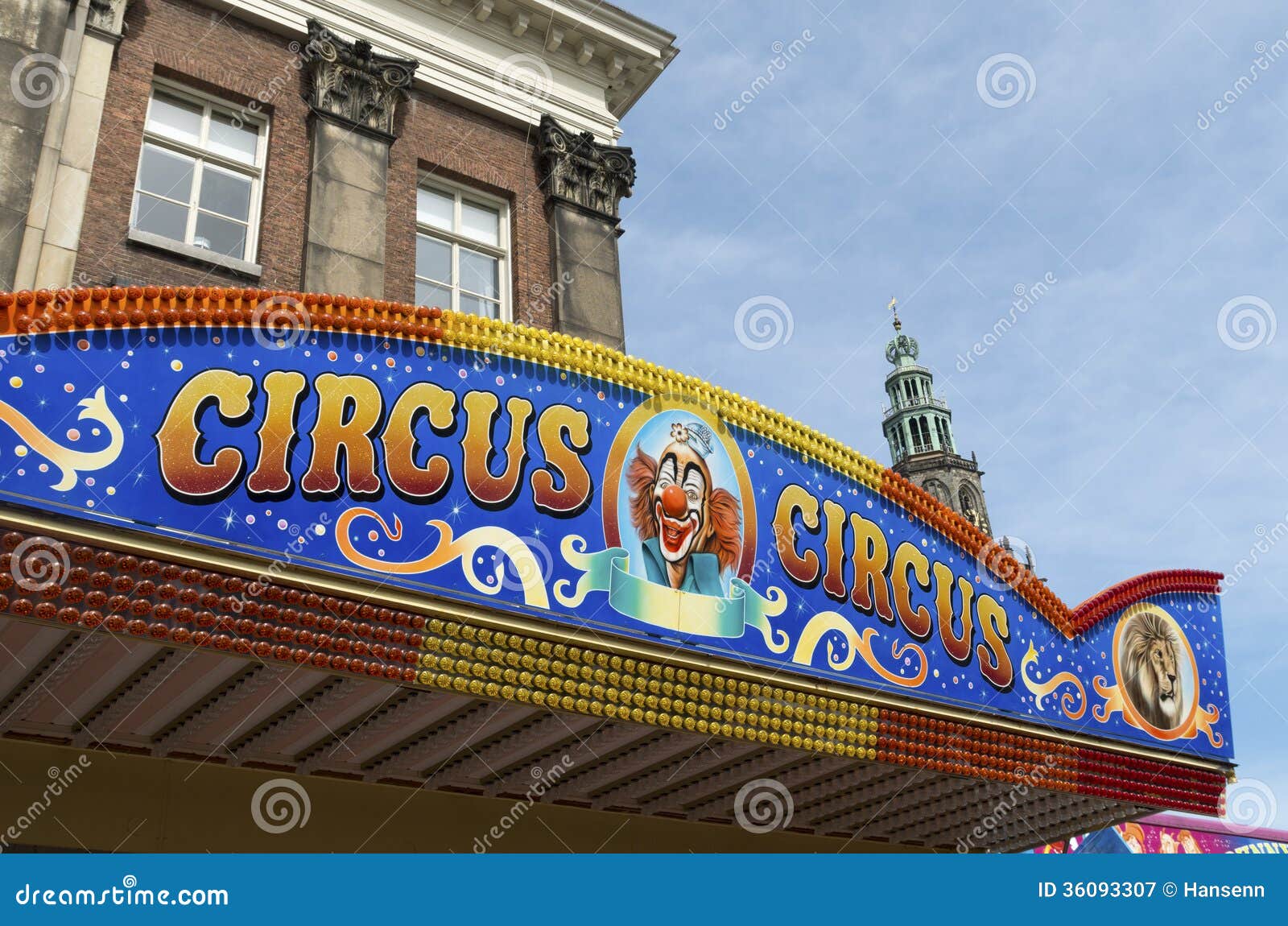 Circus Sign And Rectangular Frame Isolated On Black Background Stock ...