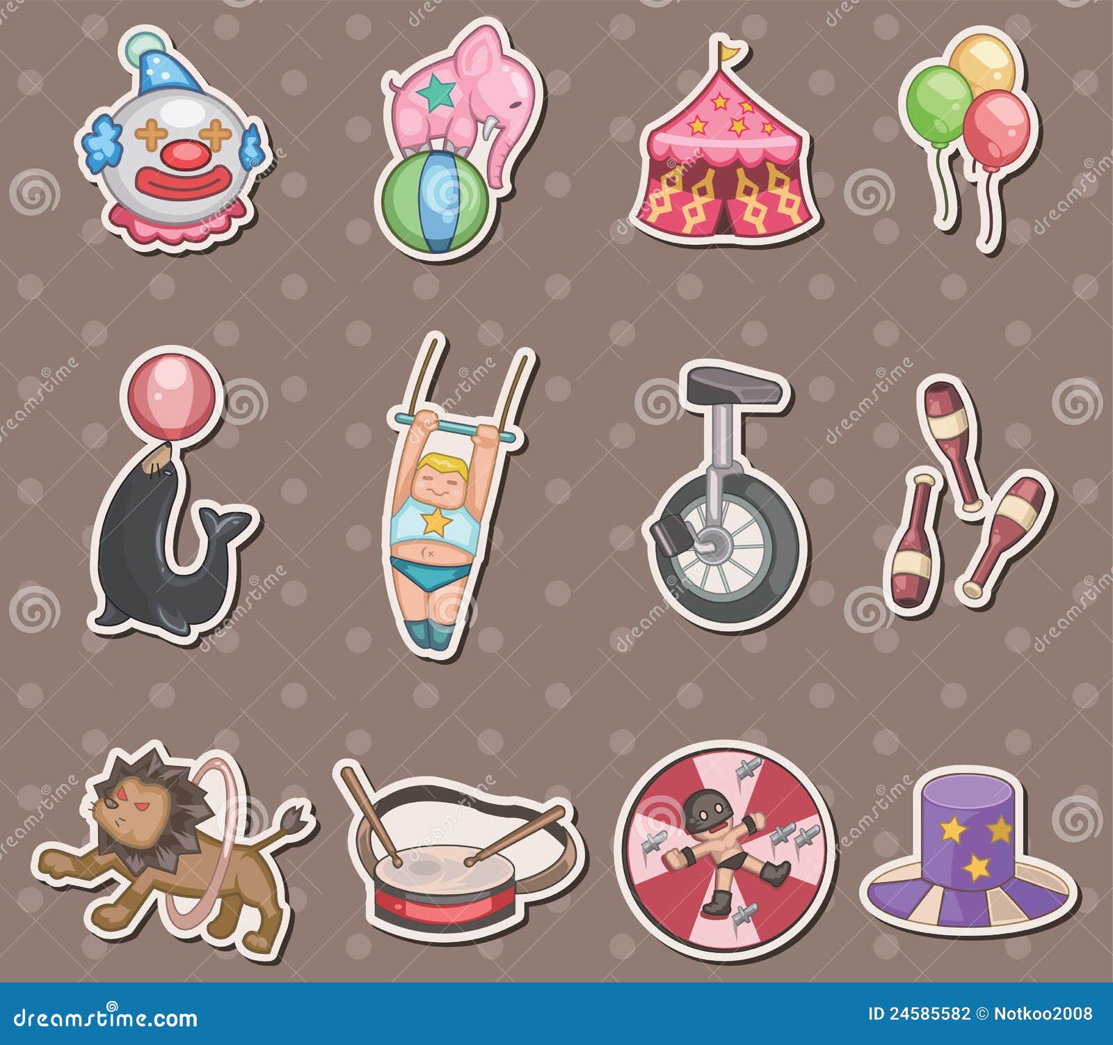 Circus Stickers Vector Illustration | CartoonDealer.com #26712814
