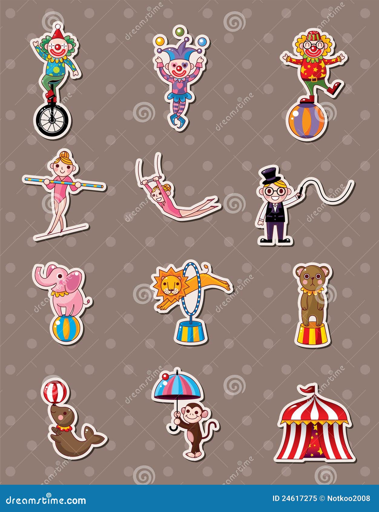 Circus Stickers Vector Illustration | CartoonDealer.com #26712814