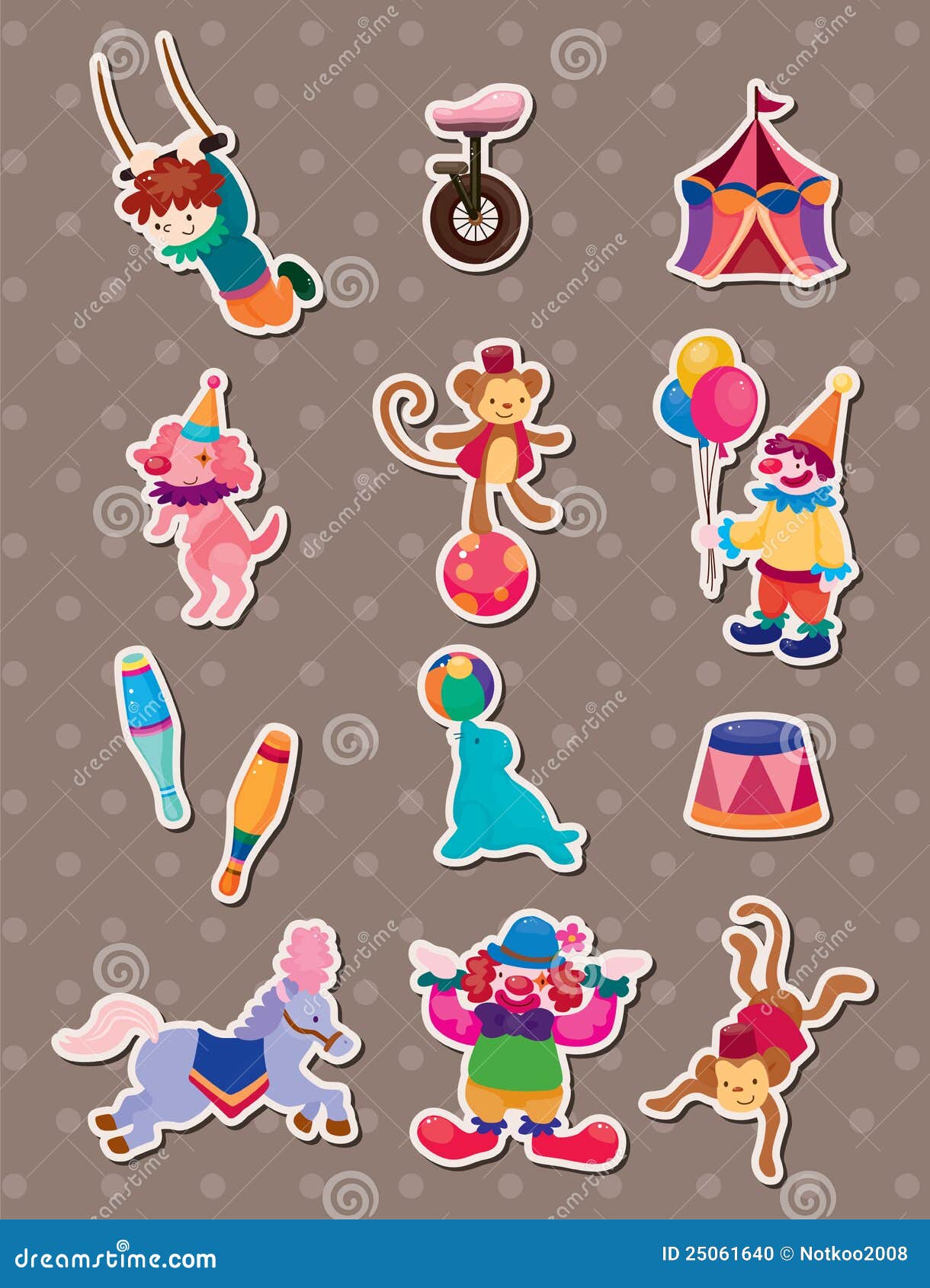 Circus Stickers Vector Illustration | CartoonDealer.com #26712814