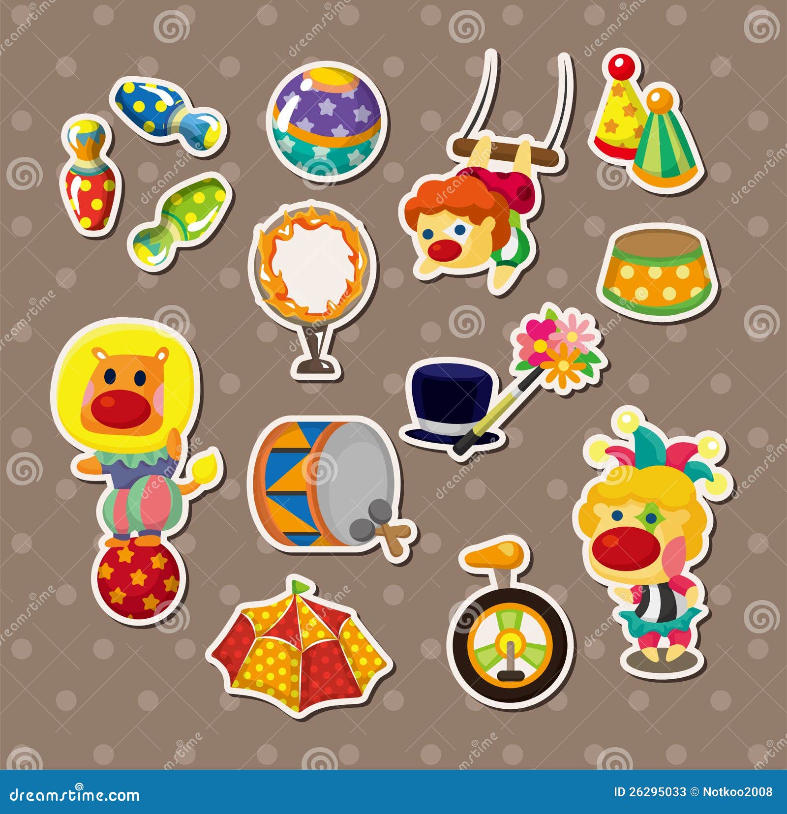 Circus Stickers Vector Illustration | CartoonDealer.com #26712814