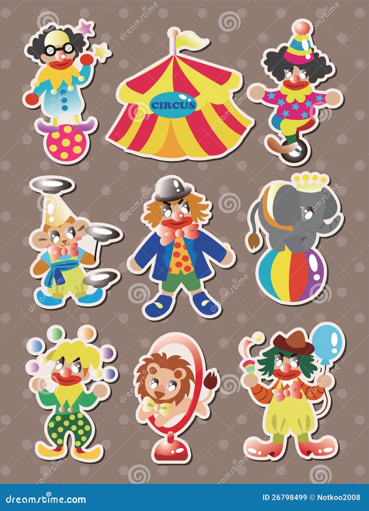 Circus Stickers Vector Illustration | CartoonDealer.com #26712814