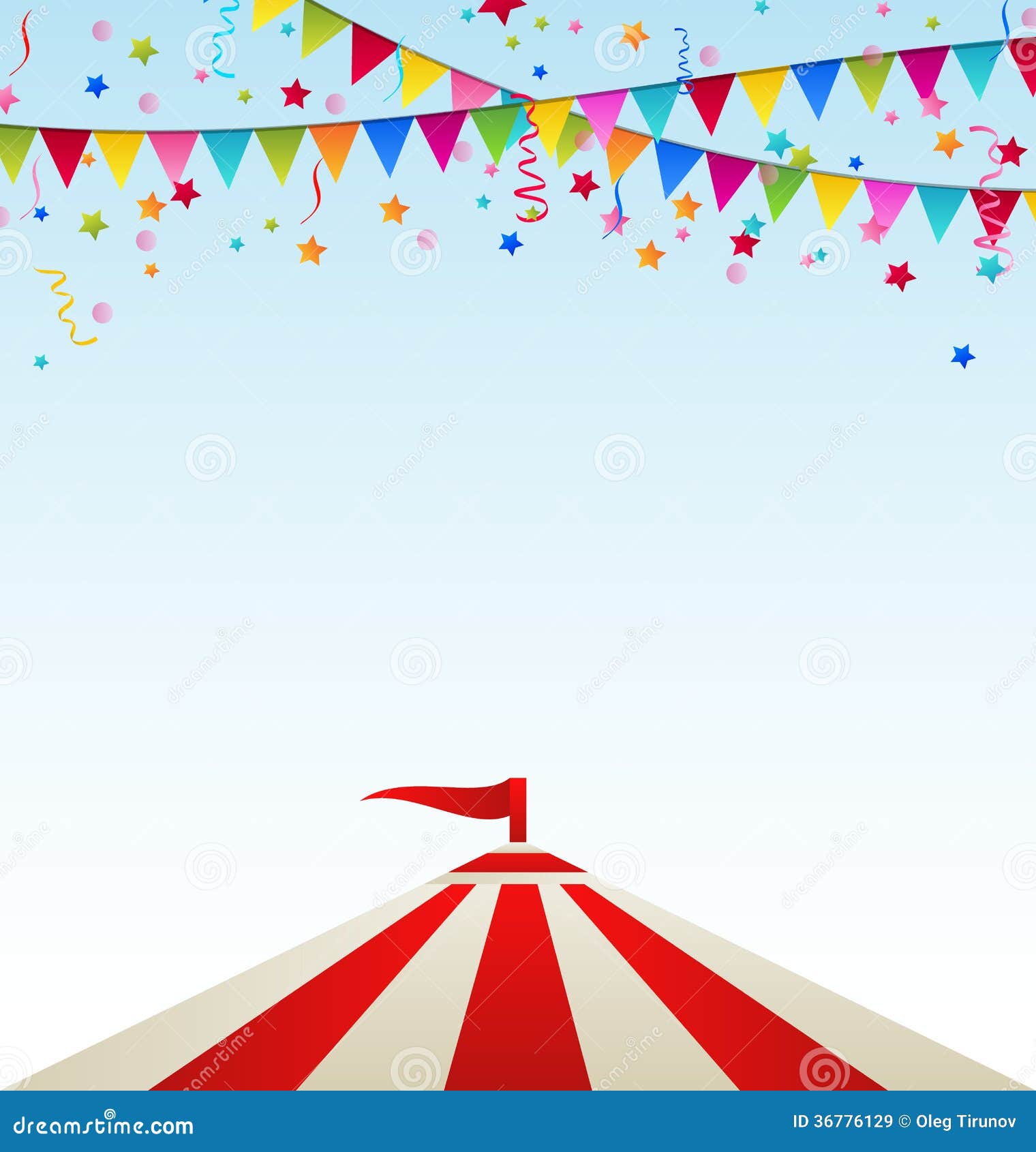 Circus Striped Tent with Flags Stock Vector - Illustration of star ...