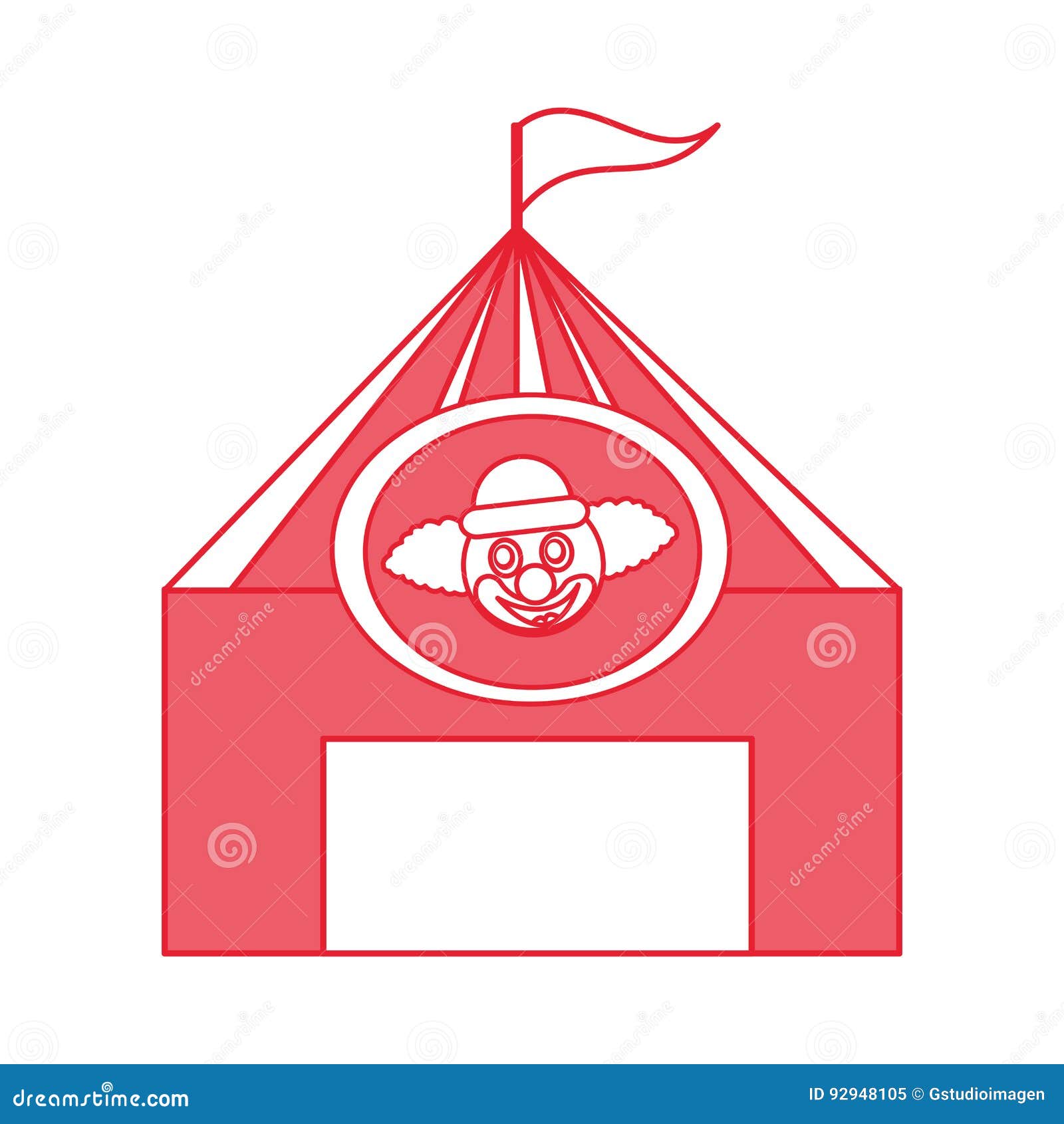 Circus tent with clown stock vector. Illustration of fair - 92948105