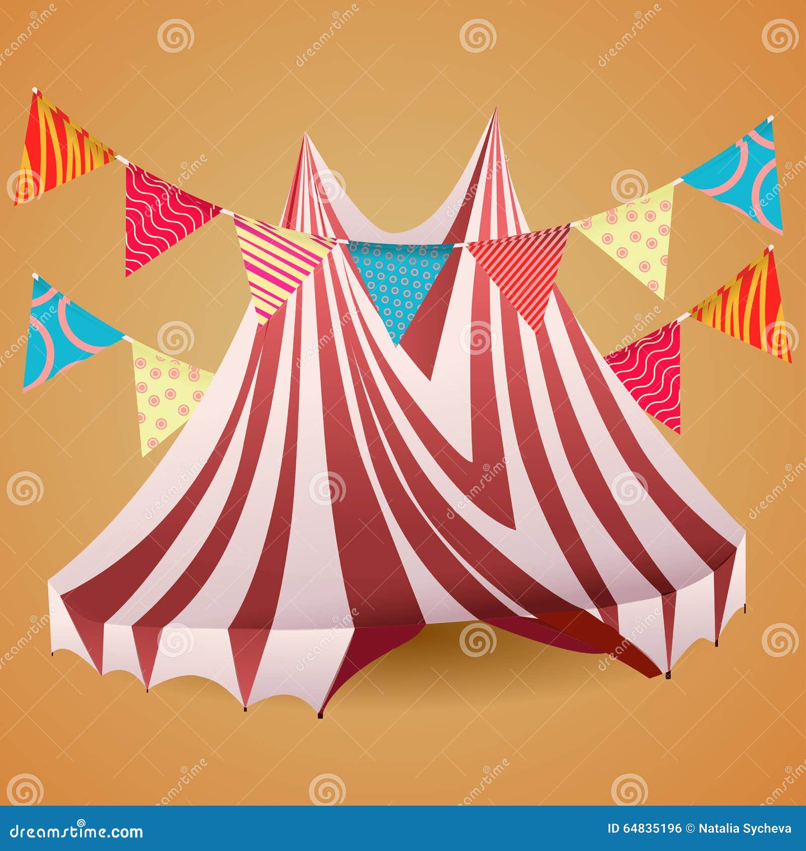 Circus tent with flags stock illustration. Illustration of festive ...