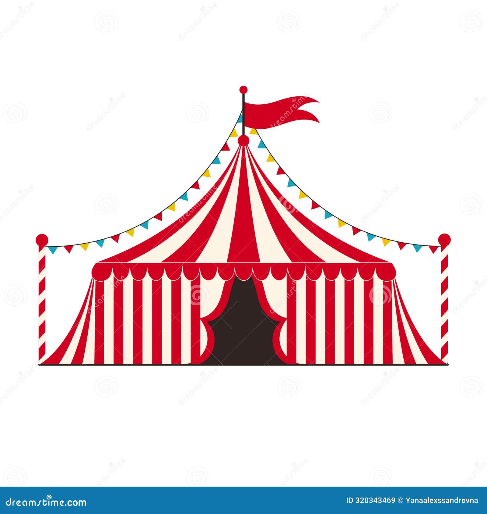 Circus Tent Icon. Funfair and Carnival Symbol. Vector Illustration ...