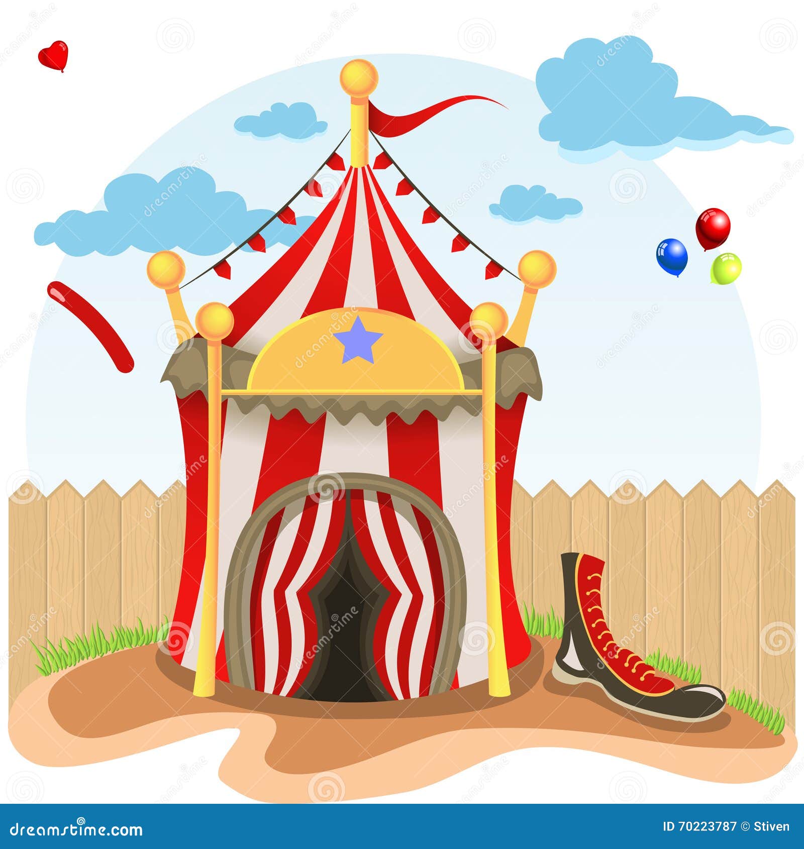 Circus tent illustration stock vector. Illustration of open - 70223787