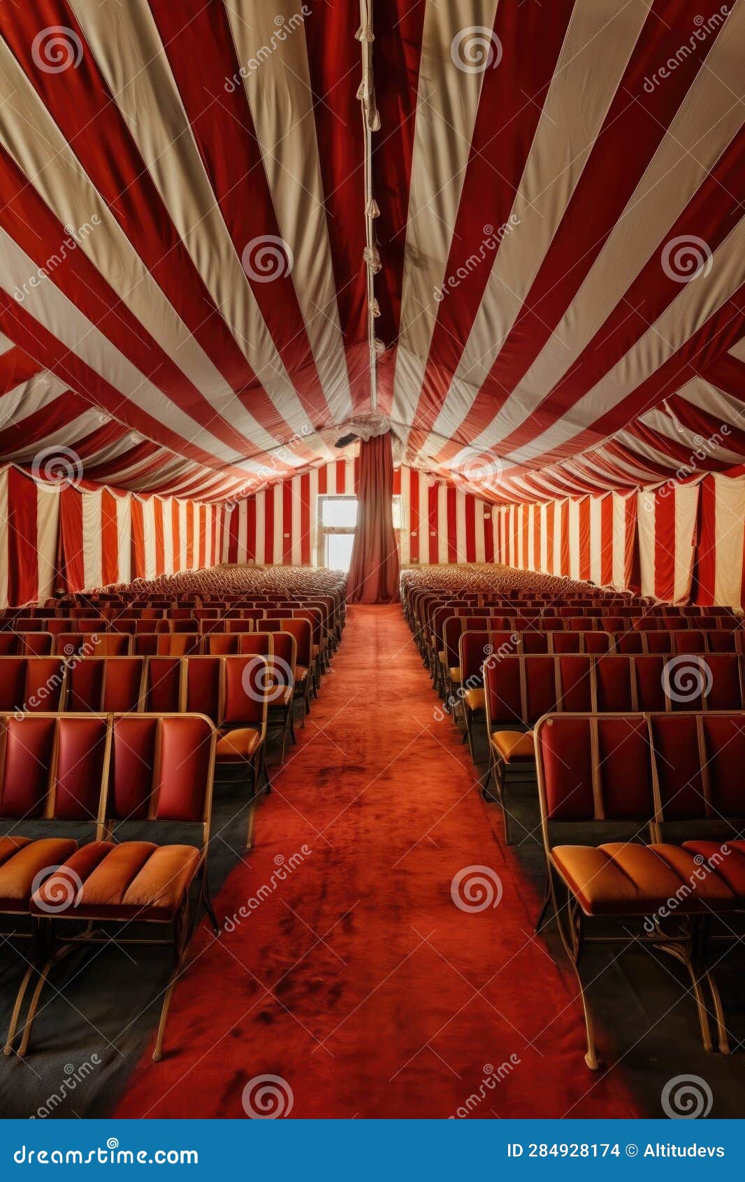 Circus Tent Interior with Rows of Empty Seats Stock Illustration ...