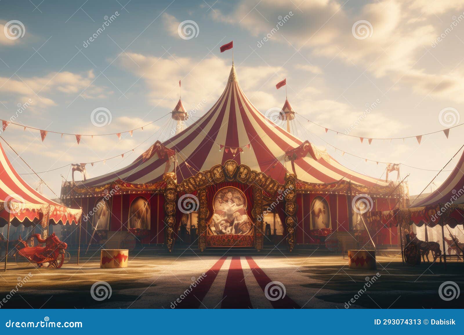 Circus Tent at Summer Day. Generative AI Stock Image - Image of striped ...