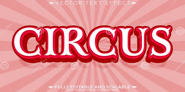 Circus Text Effect Editable Retro and Show Text Style Stock Vector ...