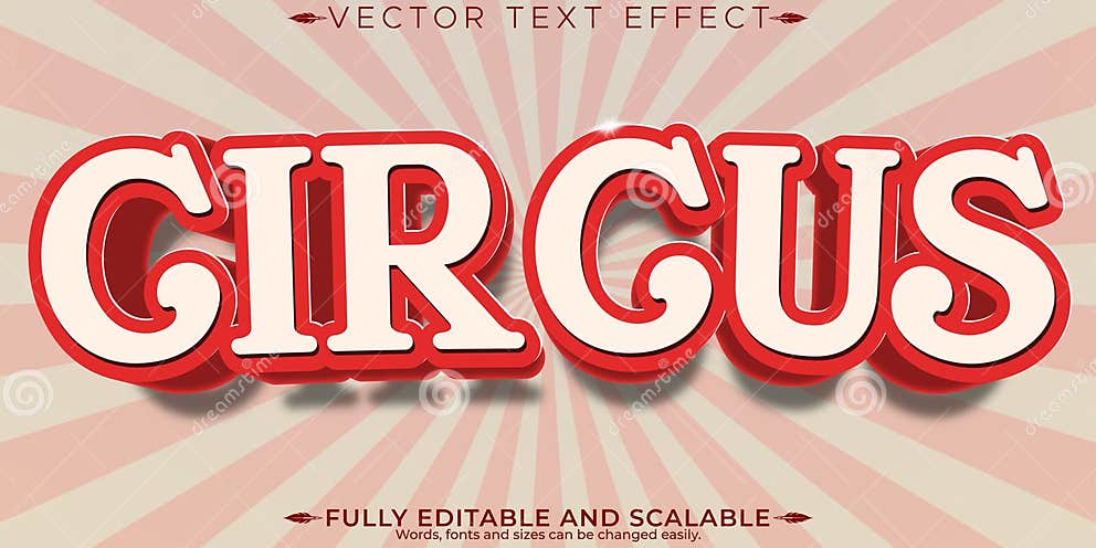 Circus Text Effect Editable Retro and Show Text Style Stock Vector ...