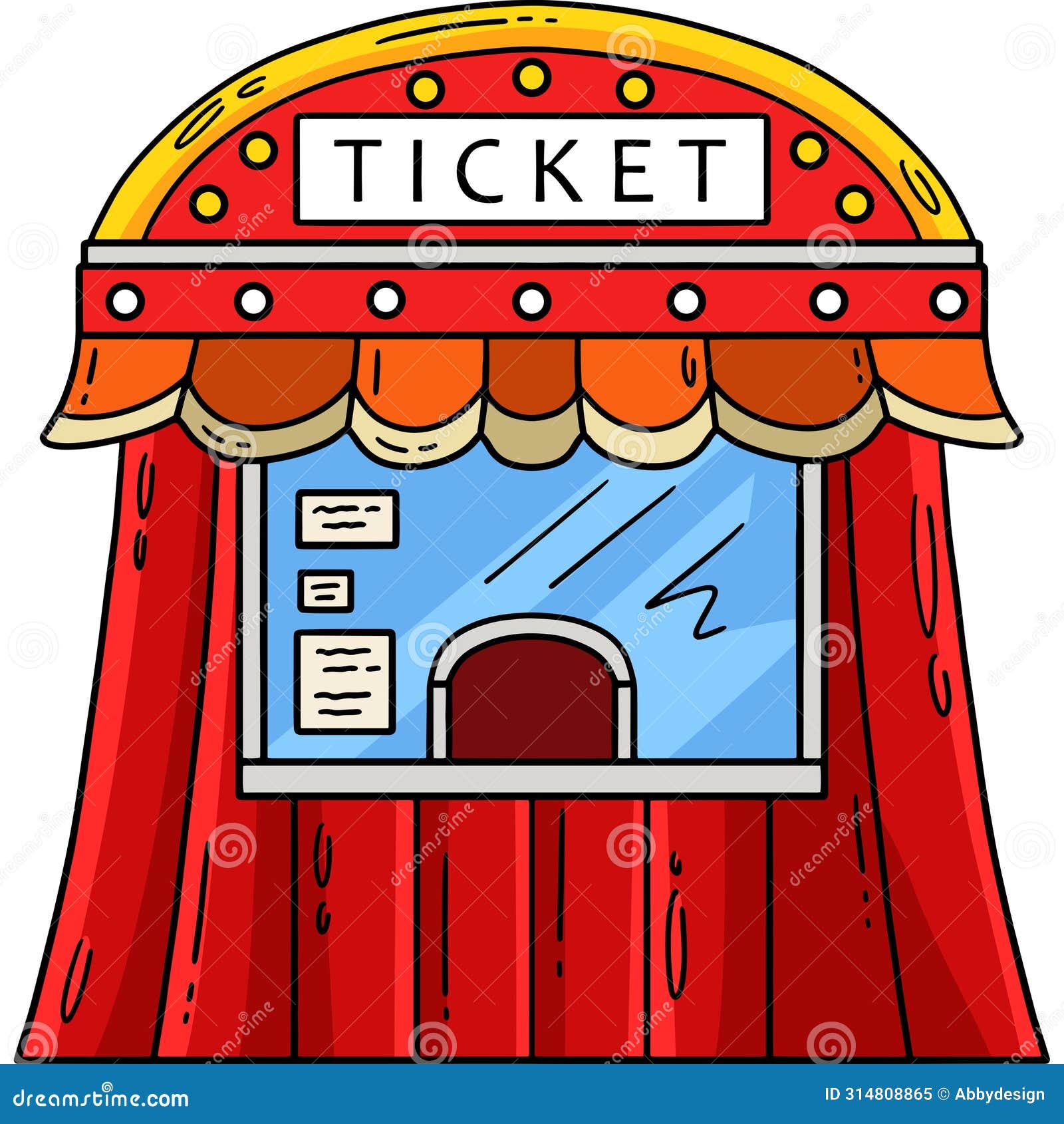 Circus Ticket Booth Cartoon Colored Clipart Stock Illustration ...