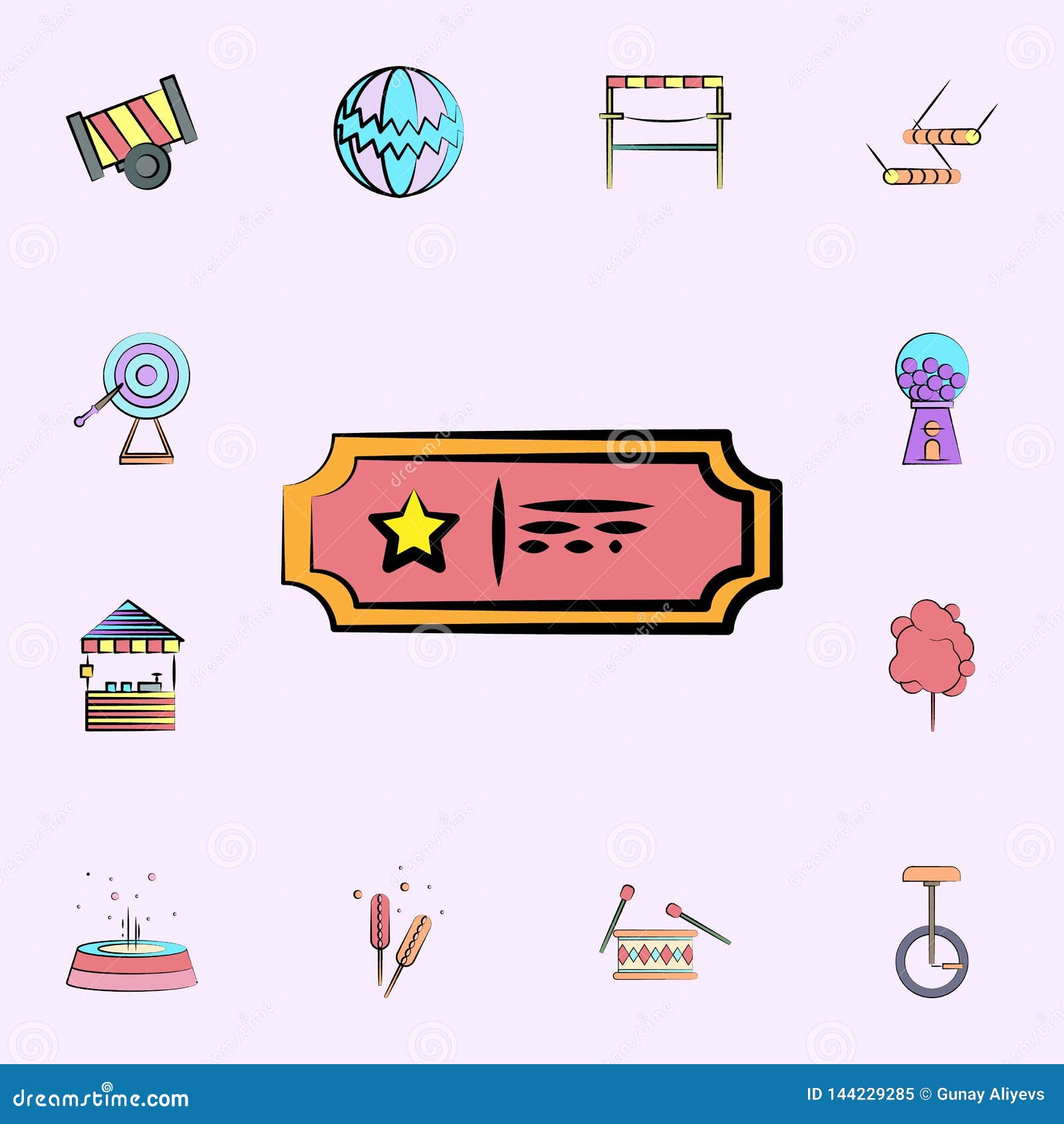 Circus Ticket Colored Icon. Circus Icons Universal Set for Web and ...