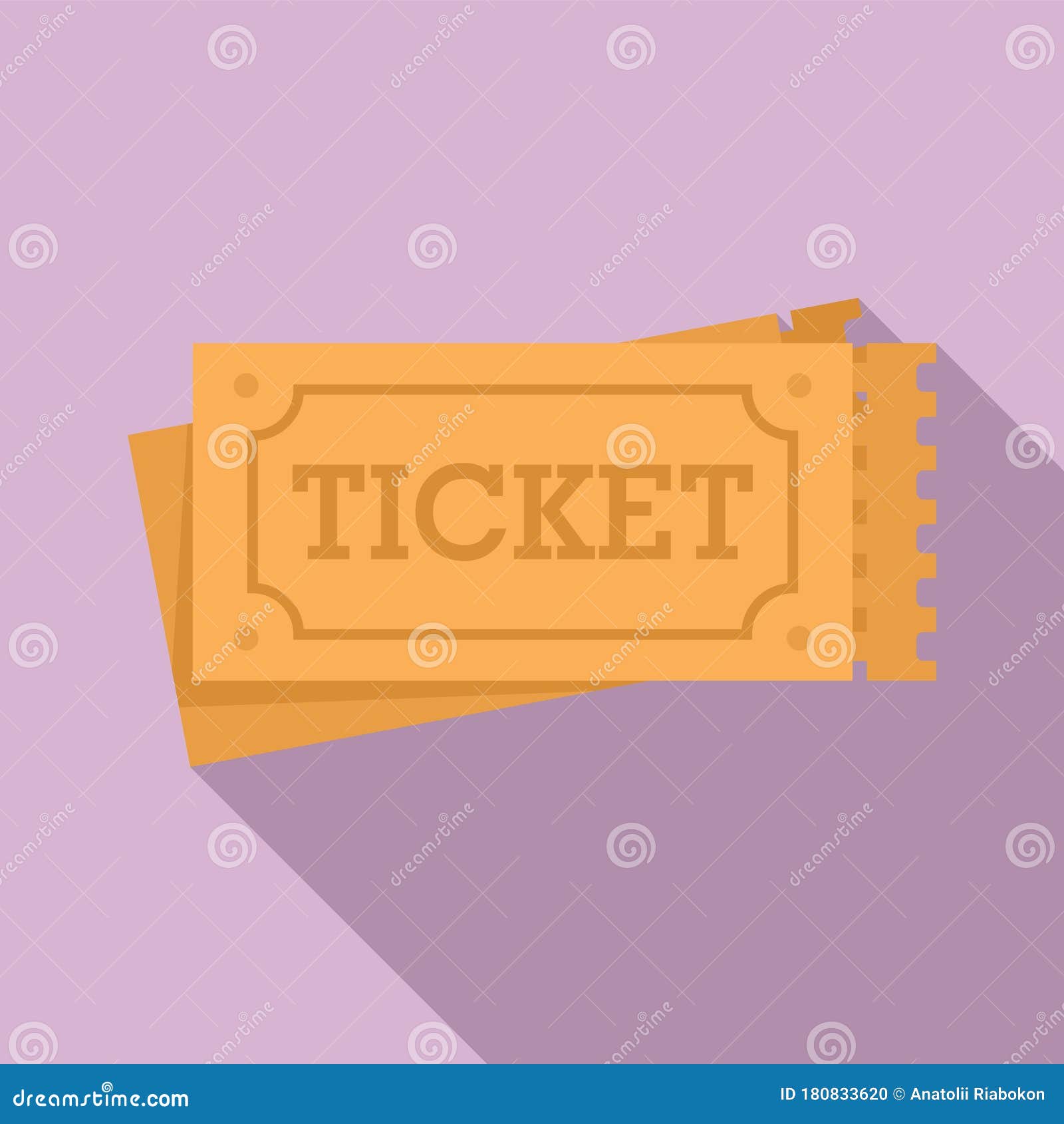 Circus Tickets Icon, Flat Style Stock Vector - Illustration of festive ...