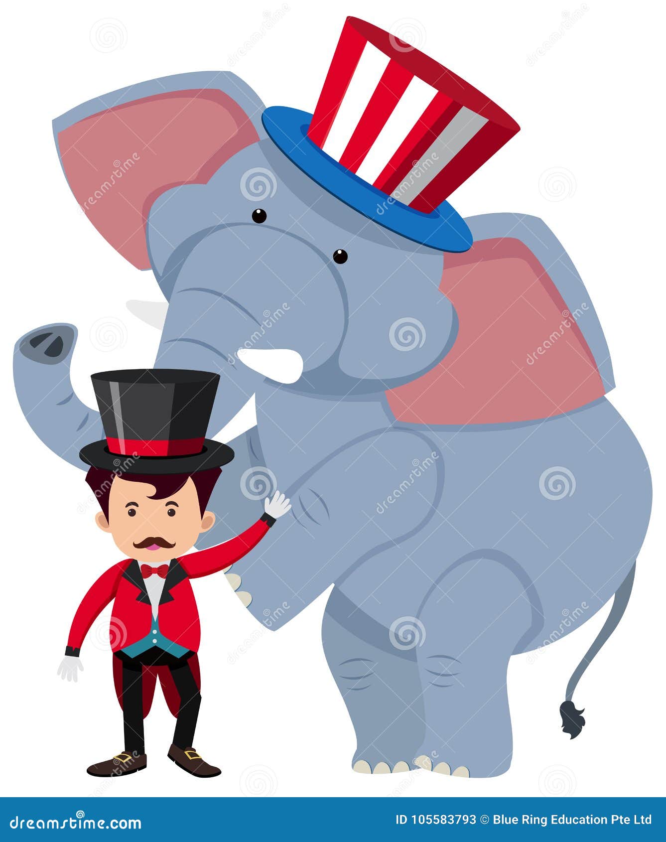 Circus Trainer Vector. Whip In His Hand. Classic Black Hat. Retro Flat ...