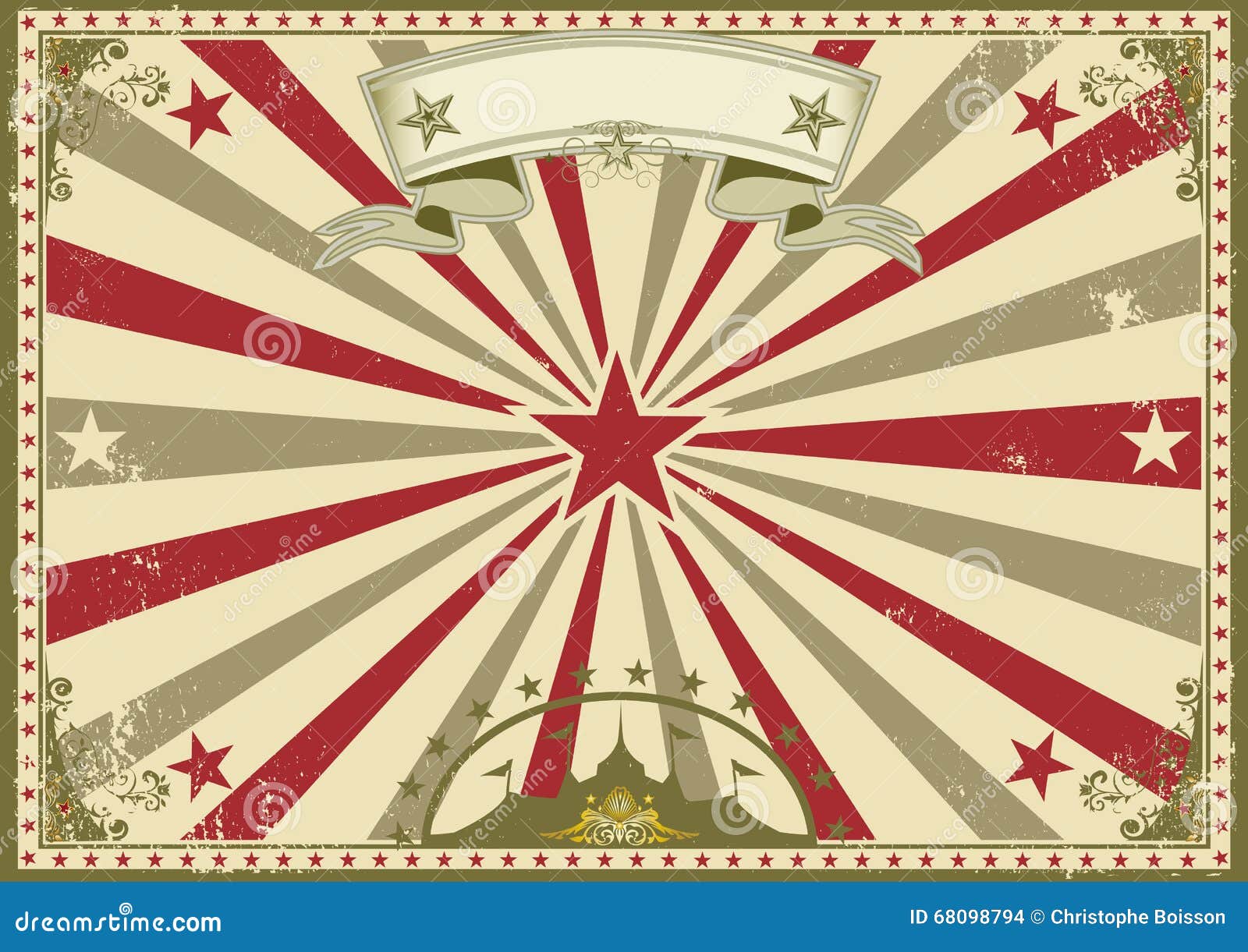 Circus Vintage Horizontal Poster Stock Vector - Illustration of border ...