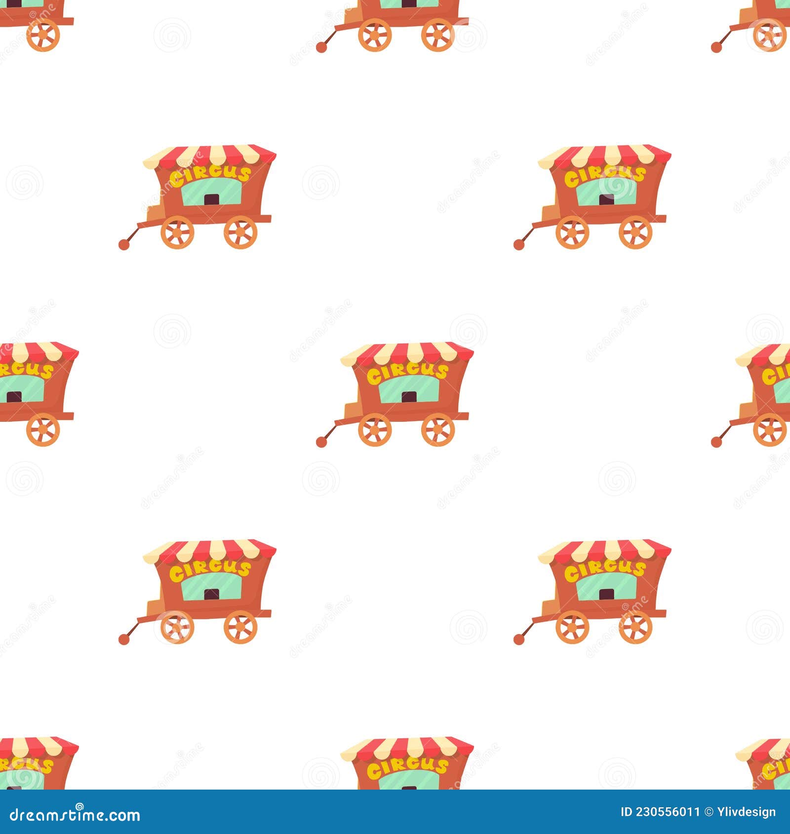 Circus Wagon Pattern Seamless Vector Stock Vector - Illustration of ...
