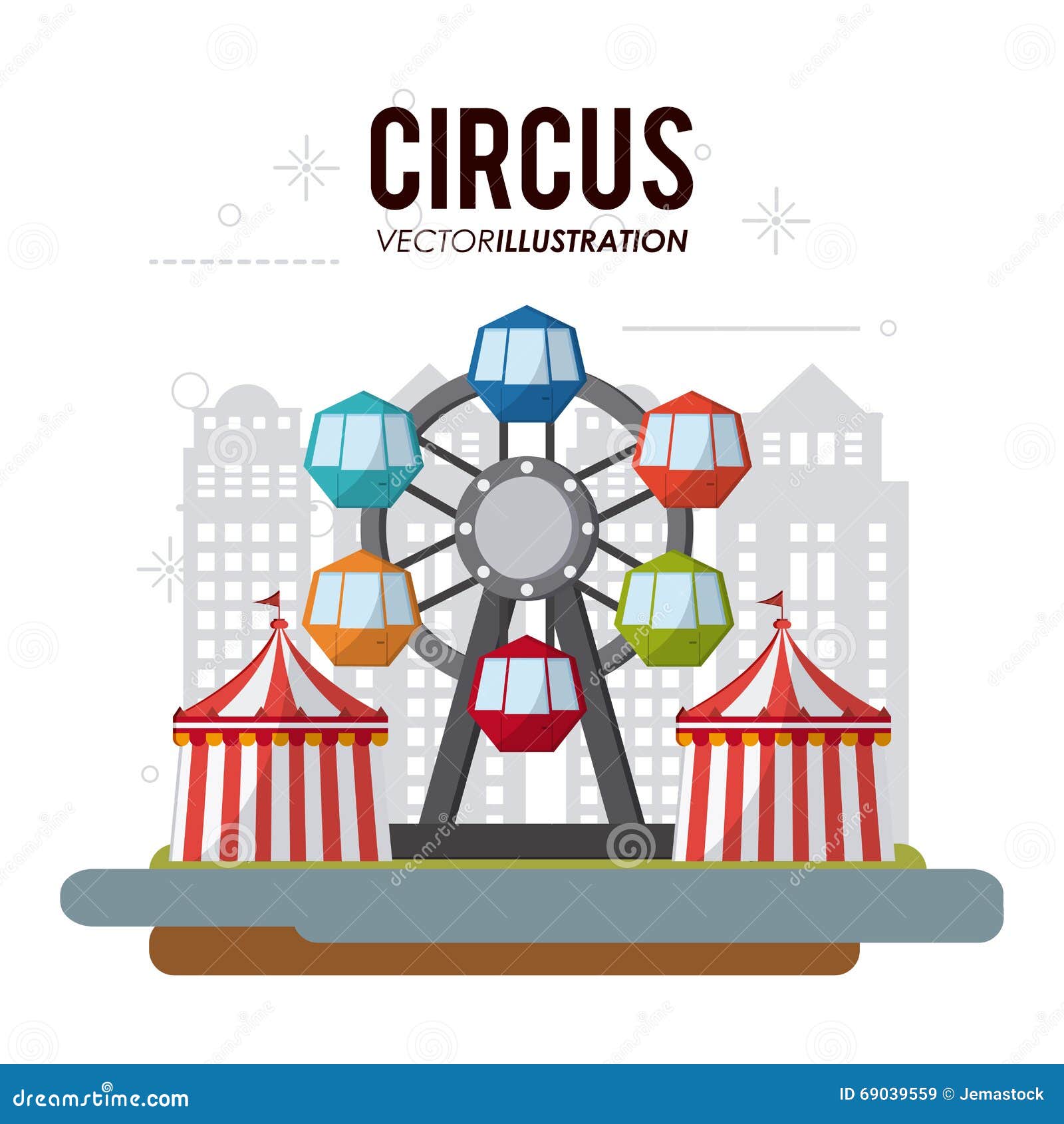 Circus Wheel and Tent Design Stock Vector - Illustration of circus ...