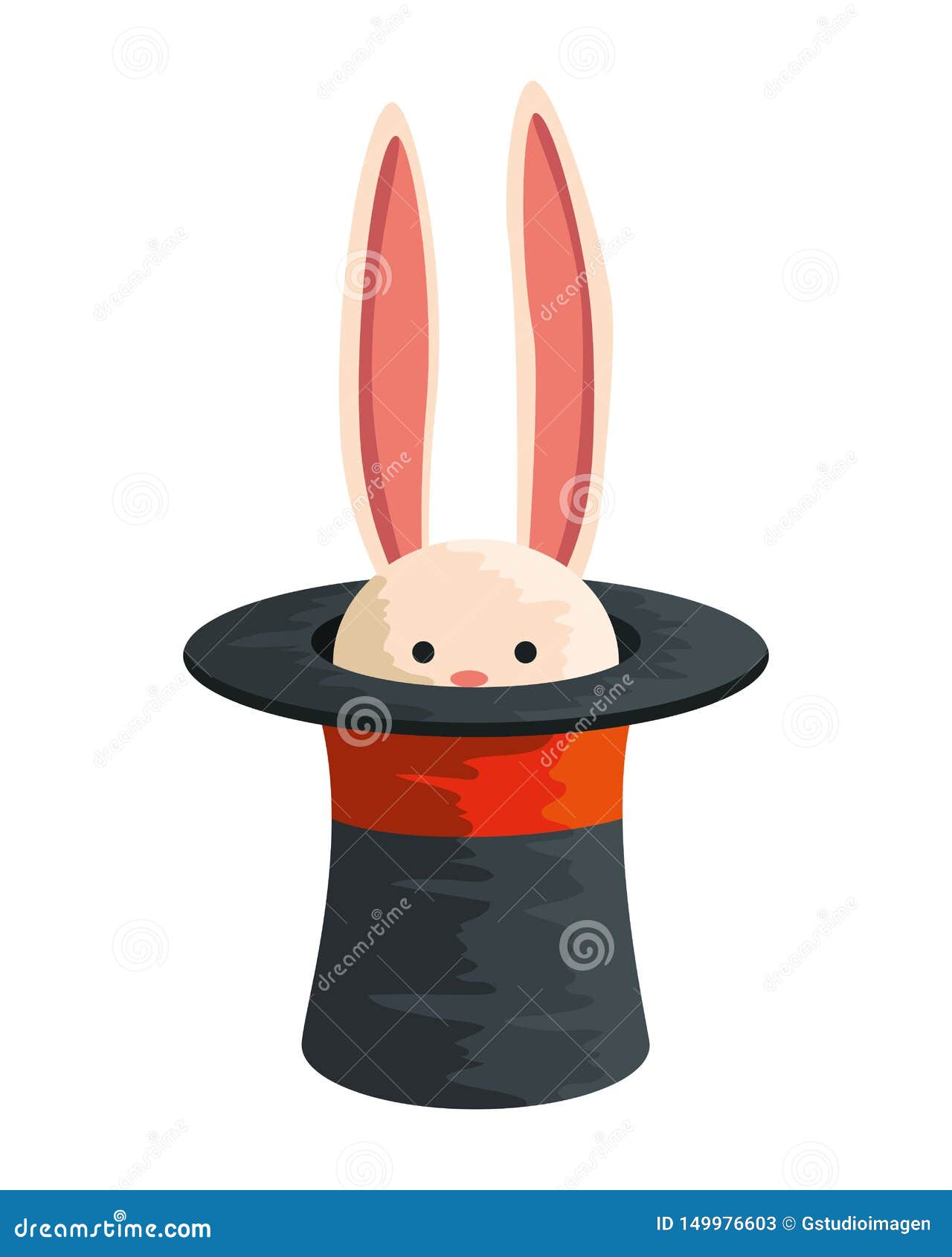 Circus Wizard Hat with Rabbit Stock Illustration - Illustration of ...
