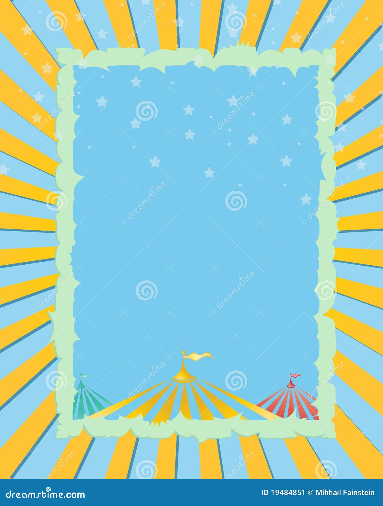 Circus Yellow,blue Background Stock Vector - Illustration of framing ...