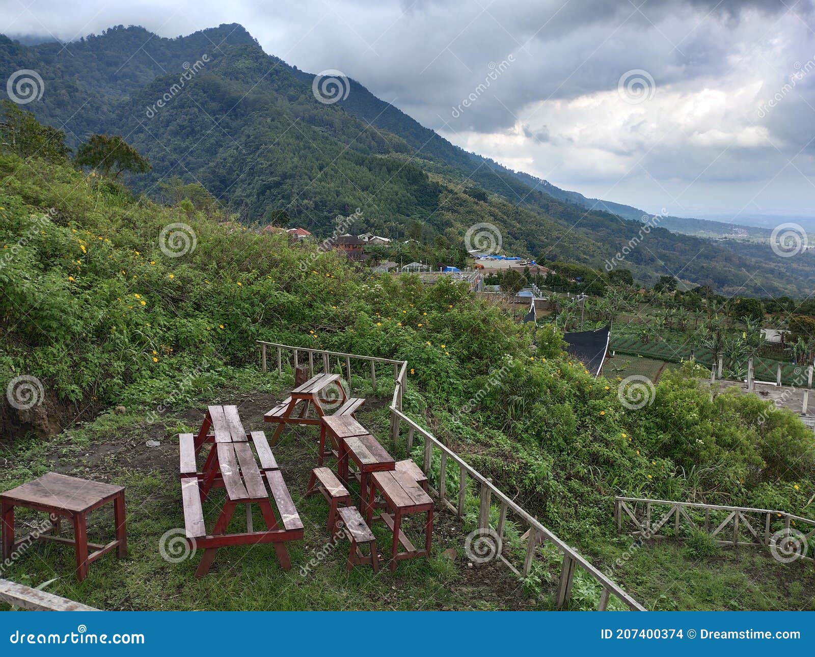 Ciremai Mountain valley stock photo. Image of plateau - 207400374