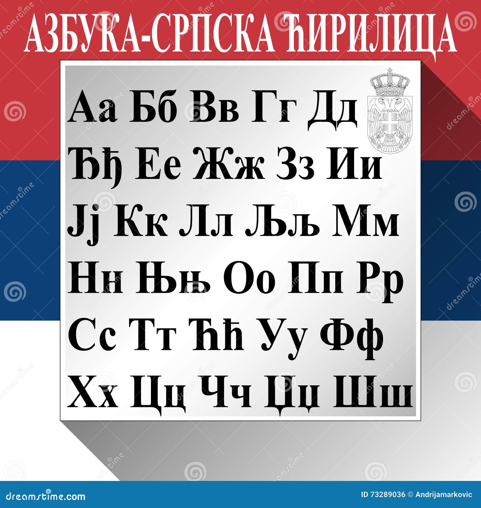 Cirillico Alfabeto-serbo illustrazione vettoriale. Illustrazione di ...