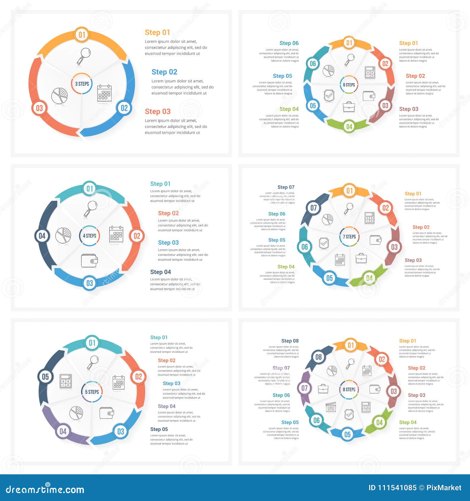 Cirkel Infographics vektor illustrationer. Illustration av ruta - 111541085