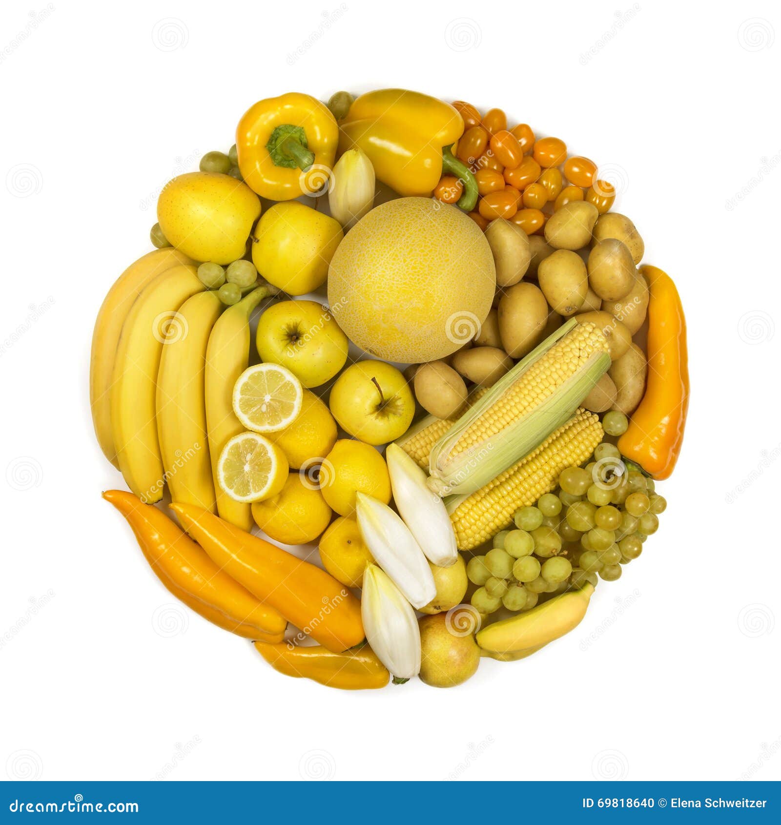 Cirkel Van Gele Vruchten En Groenten Stock Foto - Image of peer, cirkel ...