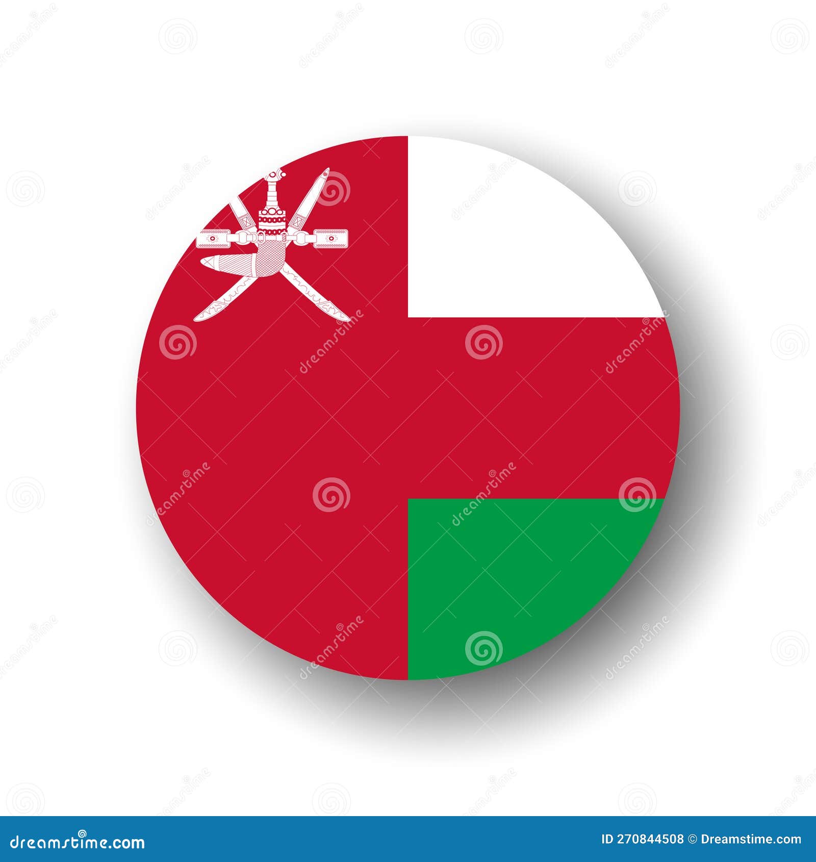Cirlce vector flag of Oman stock vector. Illustration of flag - 270844508