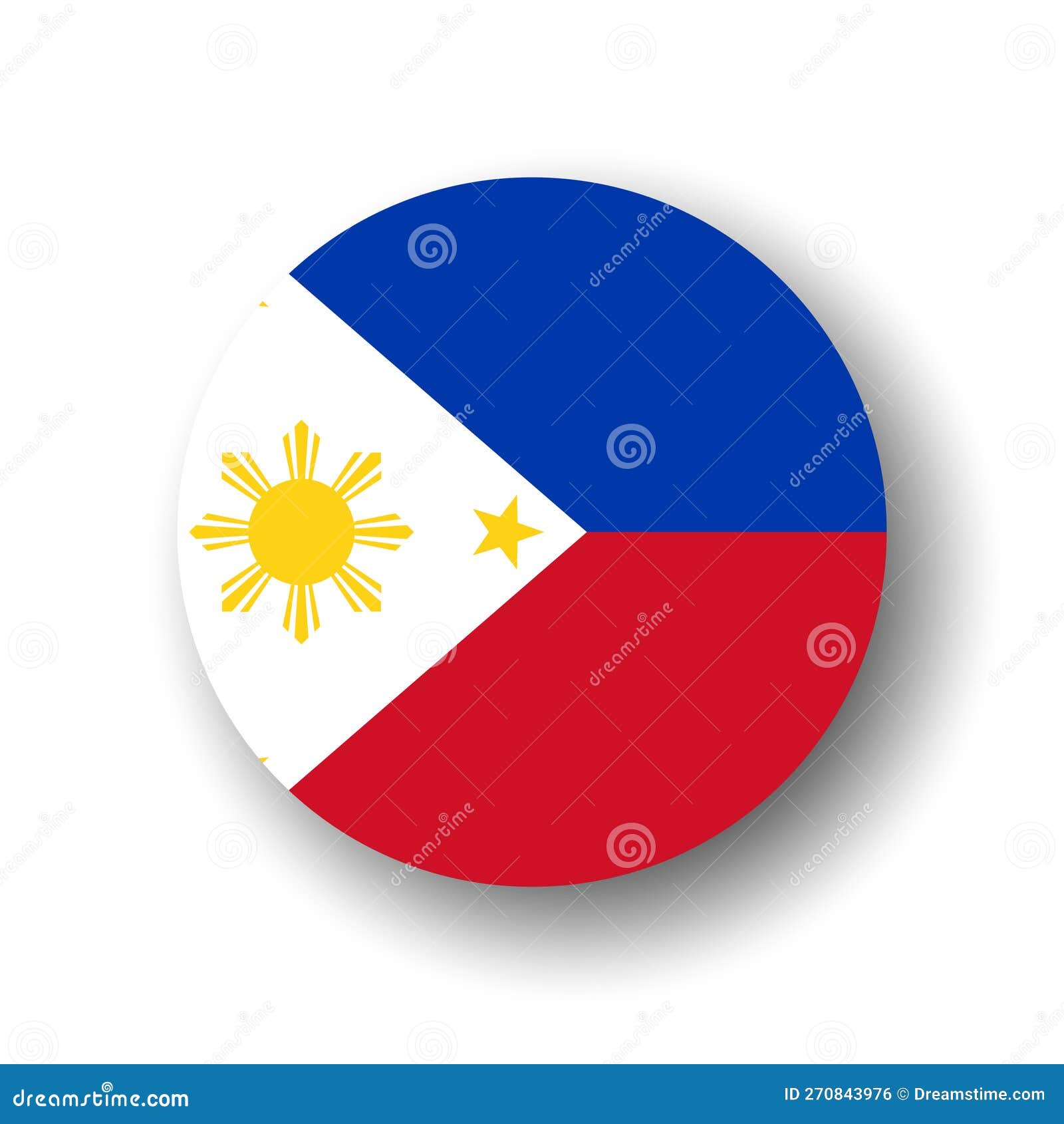 Cirlce Vector Flag of Philippines Stock Vector - Illustration of symbol ...