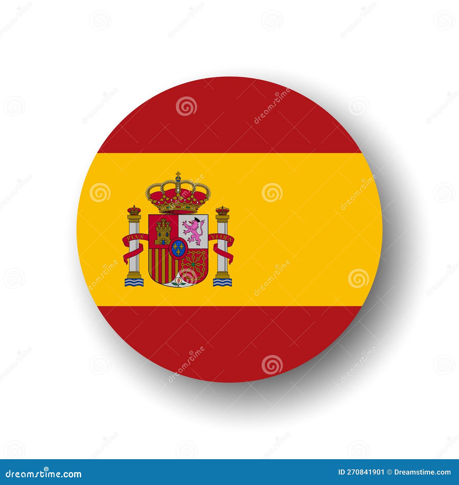 Cirlce Vector Flag of Spain Stock Vector - Illustration of national ...