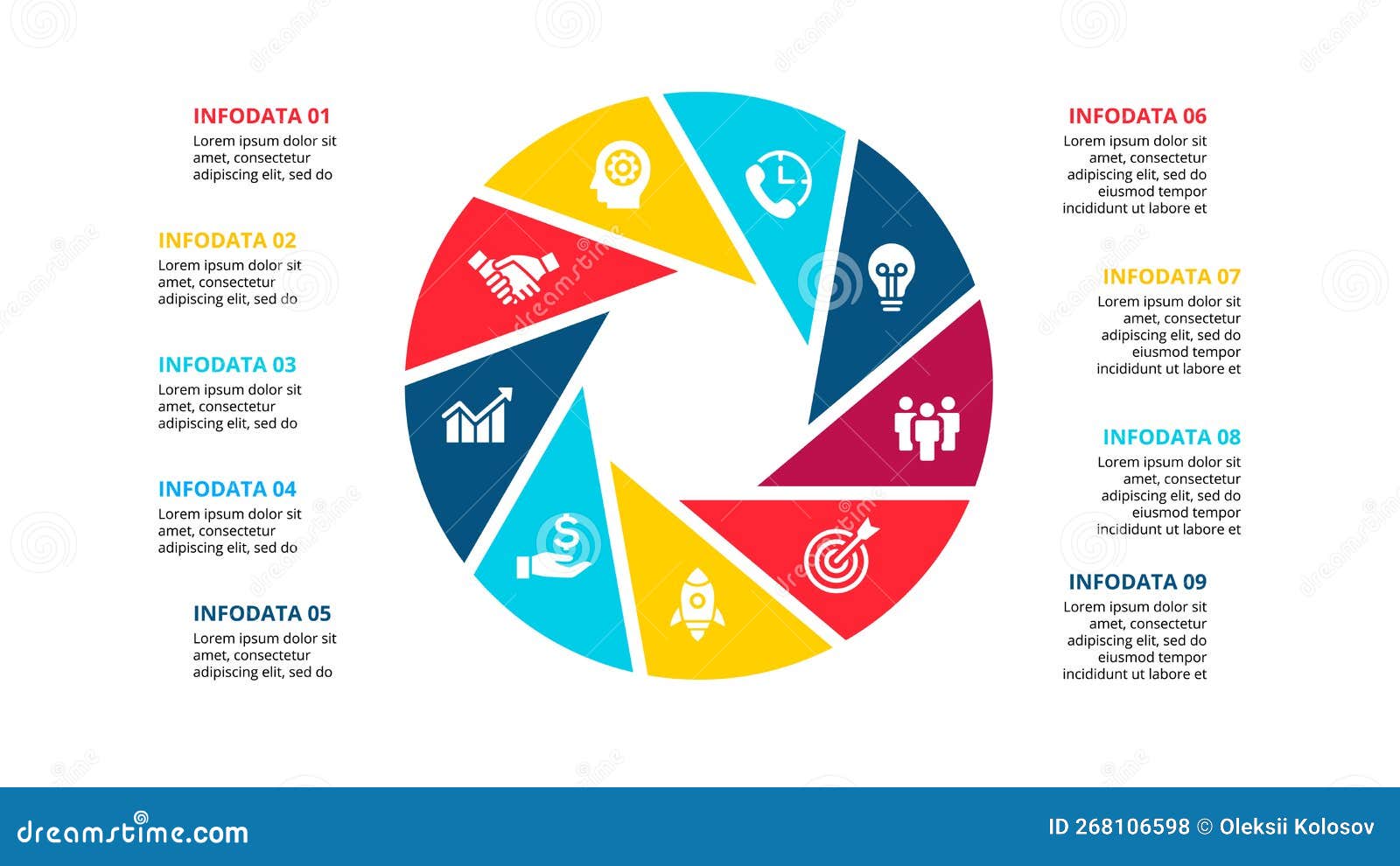 Cirle Infographic With 4 Options Or Steps. Abstract Flat Element Of ...
