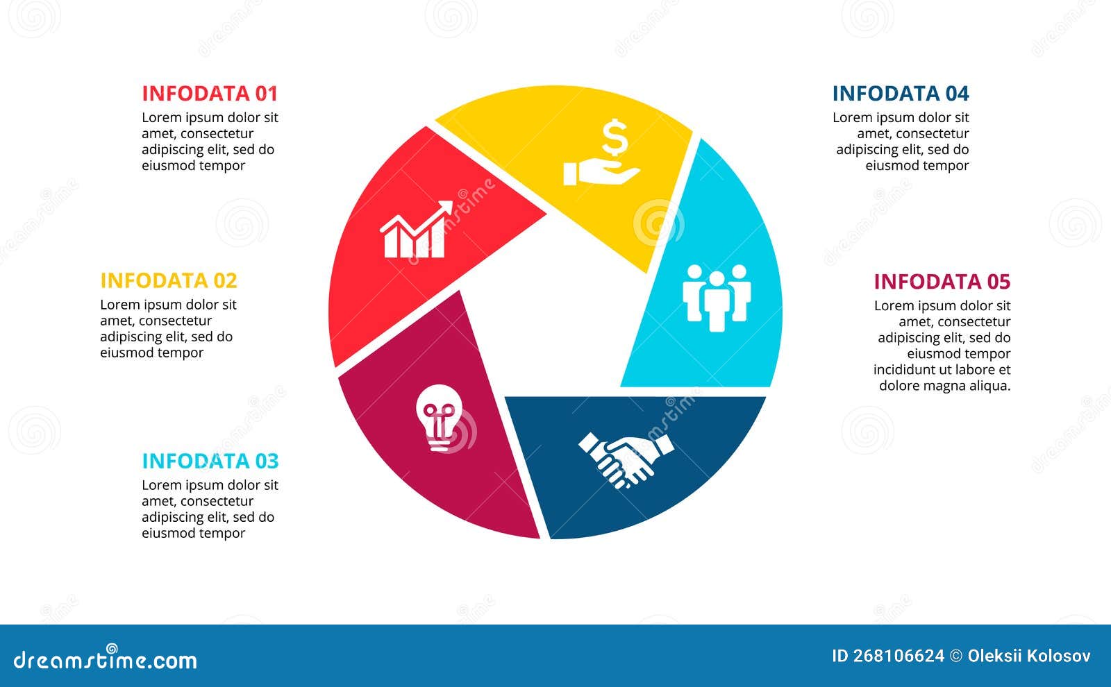 Cirle Infographic With 4 Options Or Steps. Abstract Flat Element Of ...