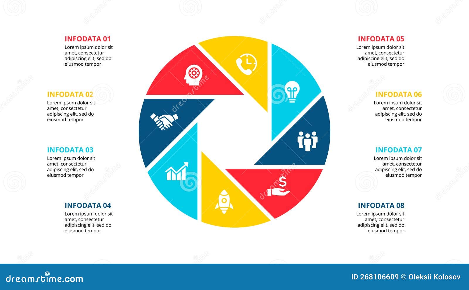Cirle Infographic with 8 Options or Steps. Abstract Flat Element of ...