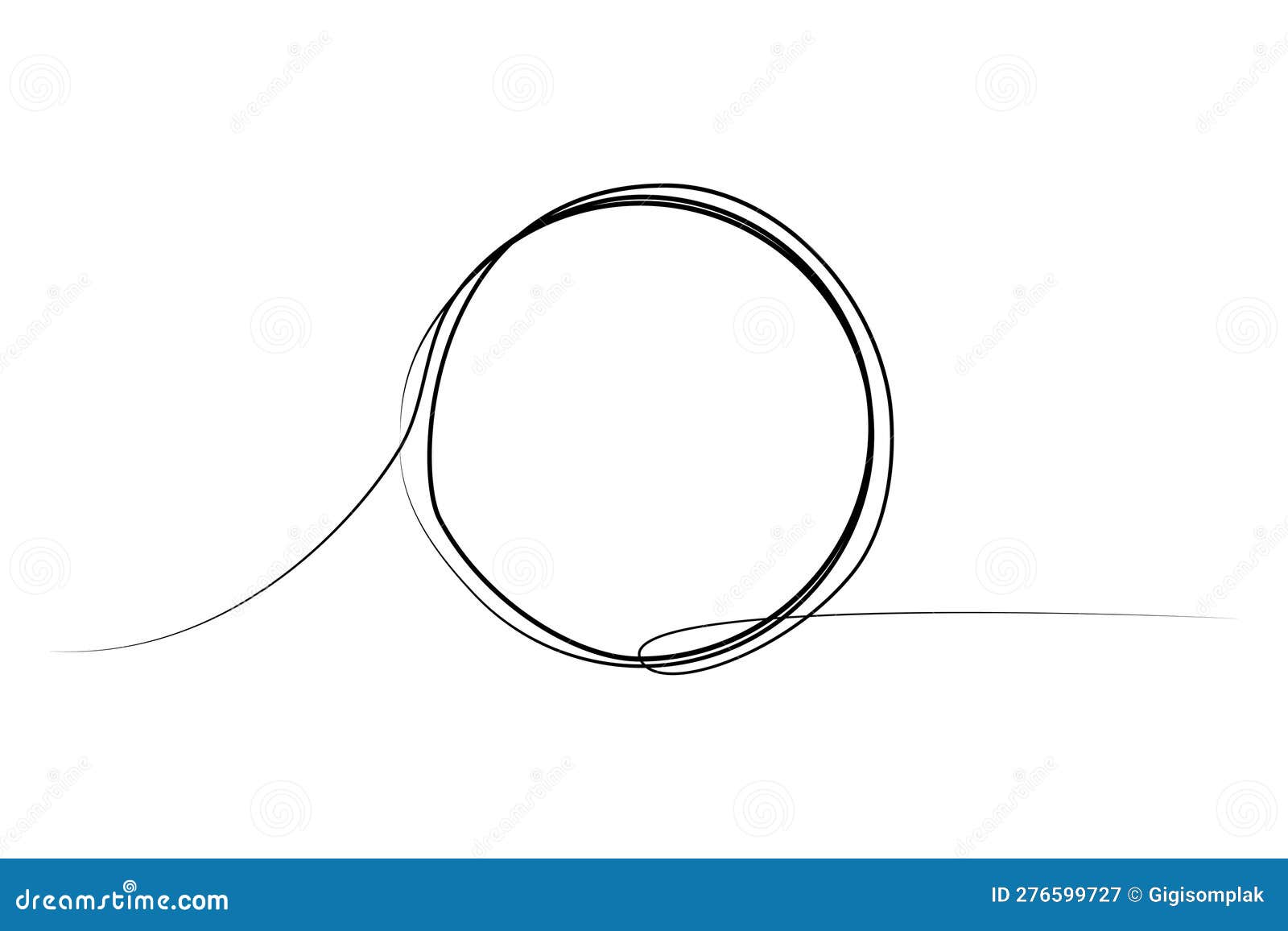 Cirle Vector One Line Continous Frame Stock Illustration - Illustration ...