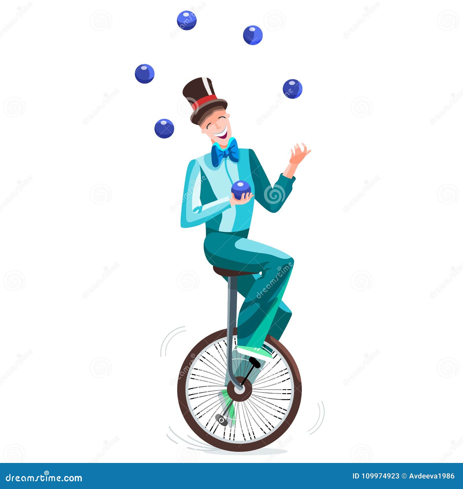 Cirque De Jongleur Sur Un Monocycle Illustration de Vecteur ...
