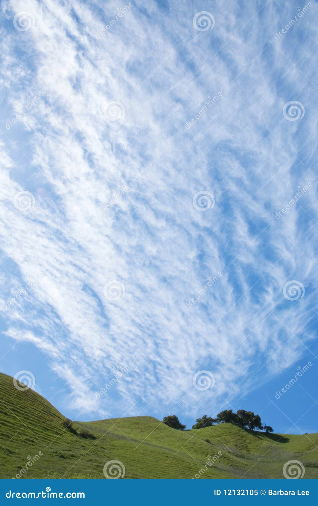 Cirrocumulus Clouds and Spring Hillside Stock Image - Image of daylight ...