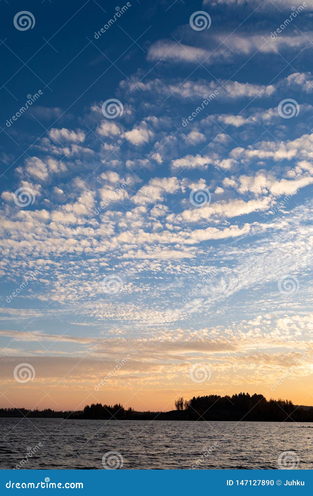 Cirrocumulus Clouds Sunset Sky Cloudscape Background Pattern Stock ...