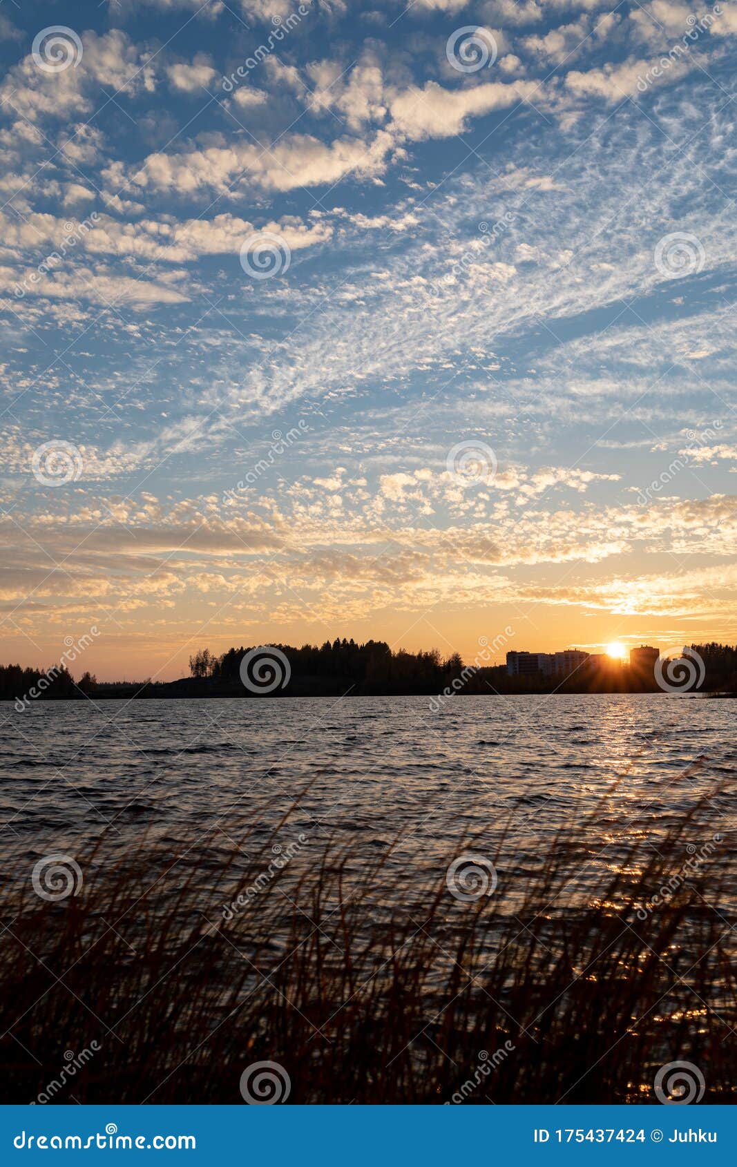 Cirrocumulus Clouds Sunset Sky Landscape Stock Photo - Image of cumulus ...