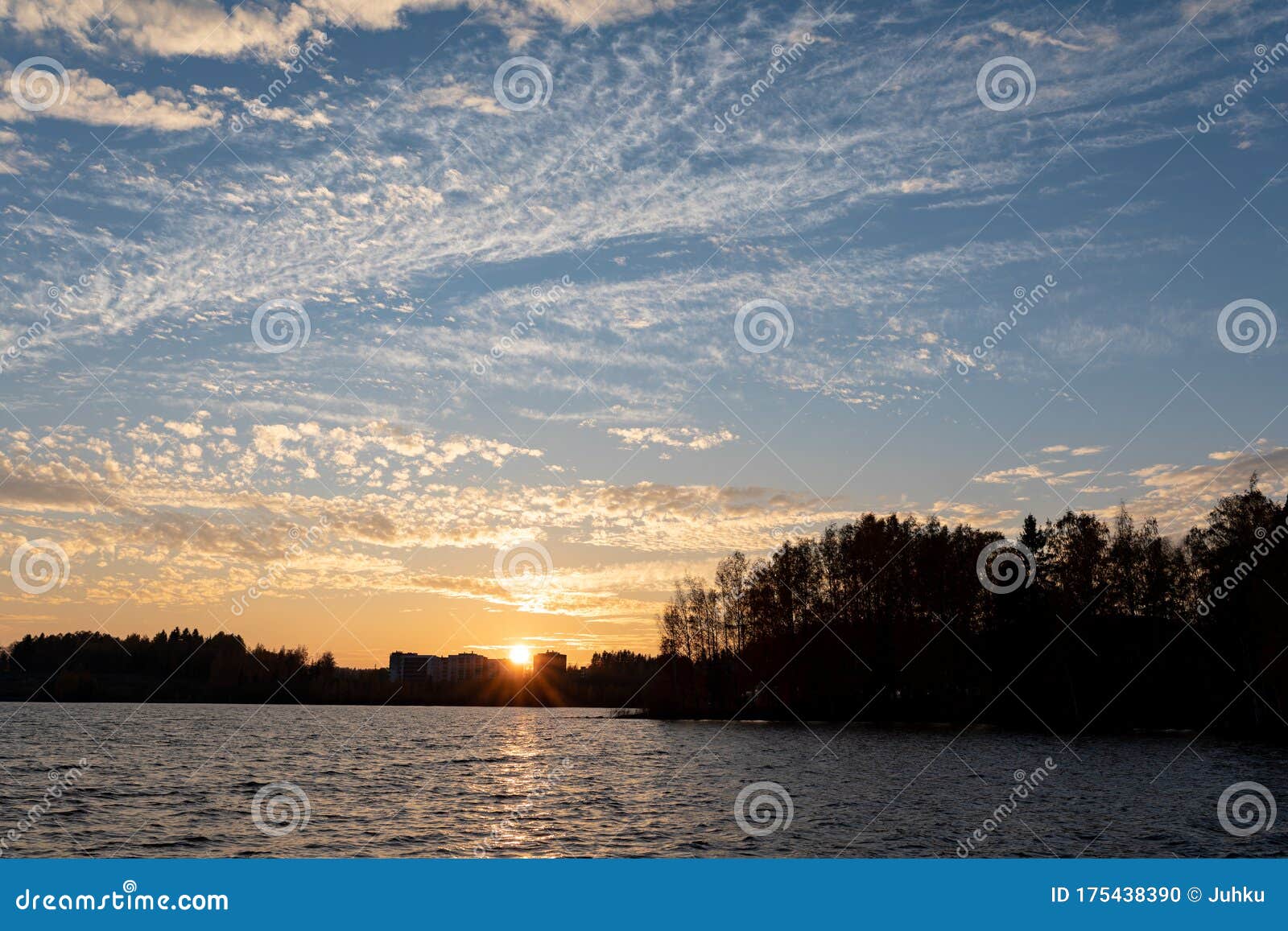 Cirrocumulus Clouds Sunset Sky Landscape Stock Photo - Image of heaven ...